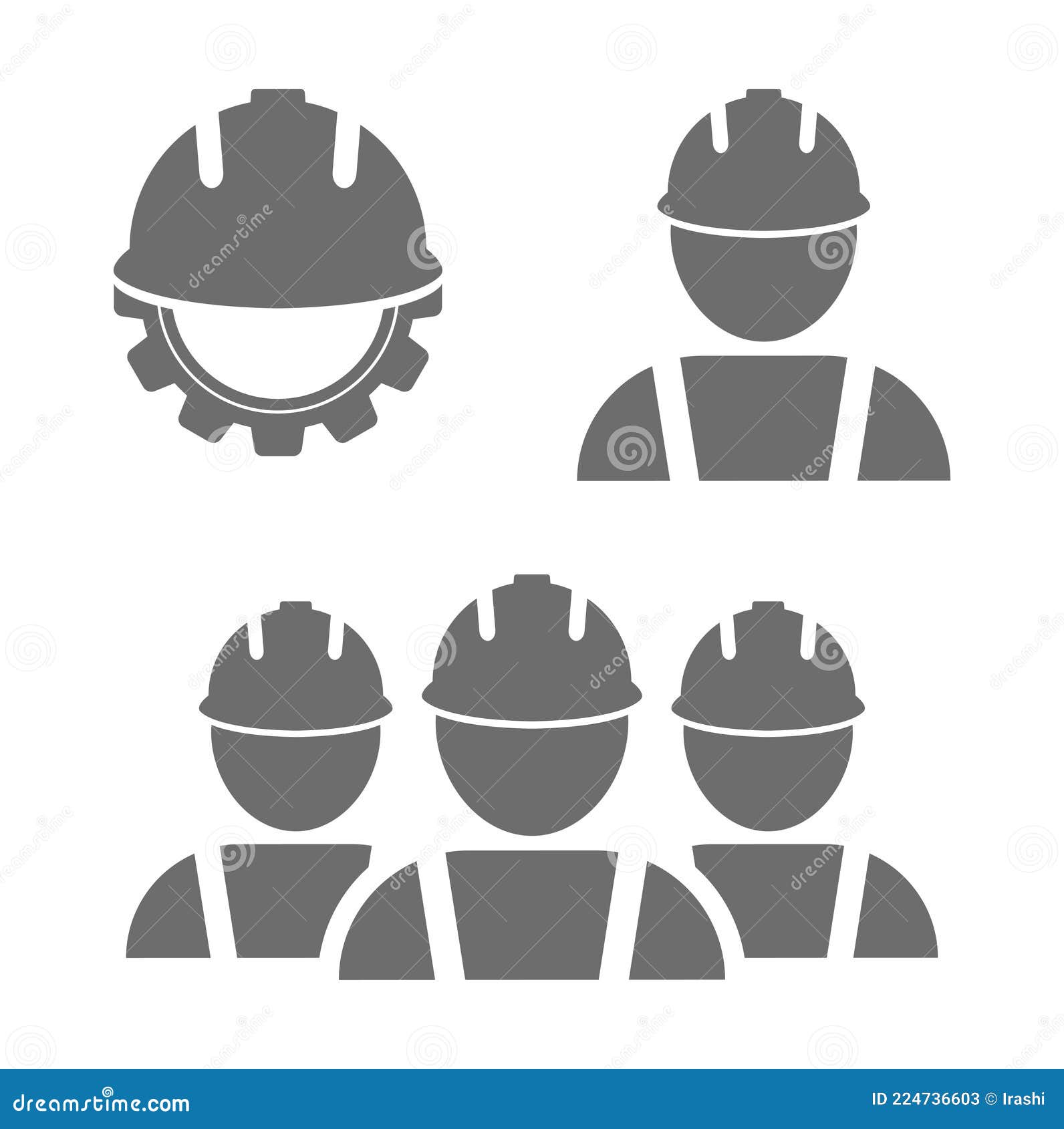 Hardhat Icon White Vector Illustration | CartoonDealer.com #120256156