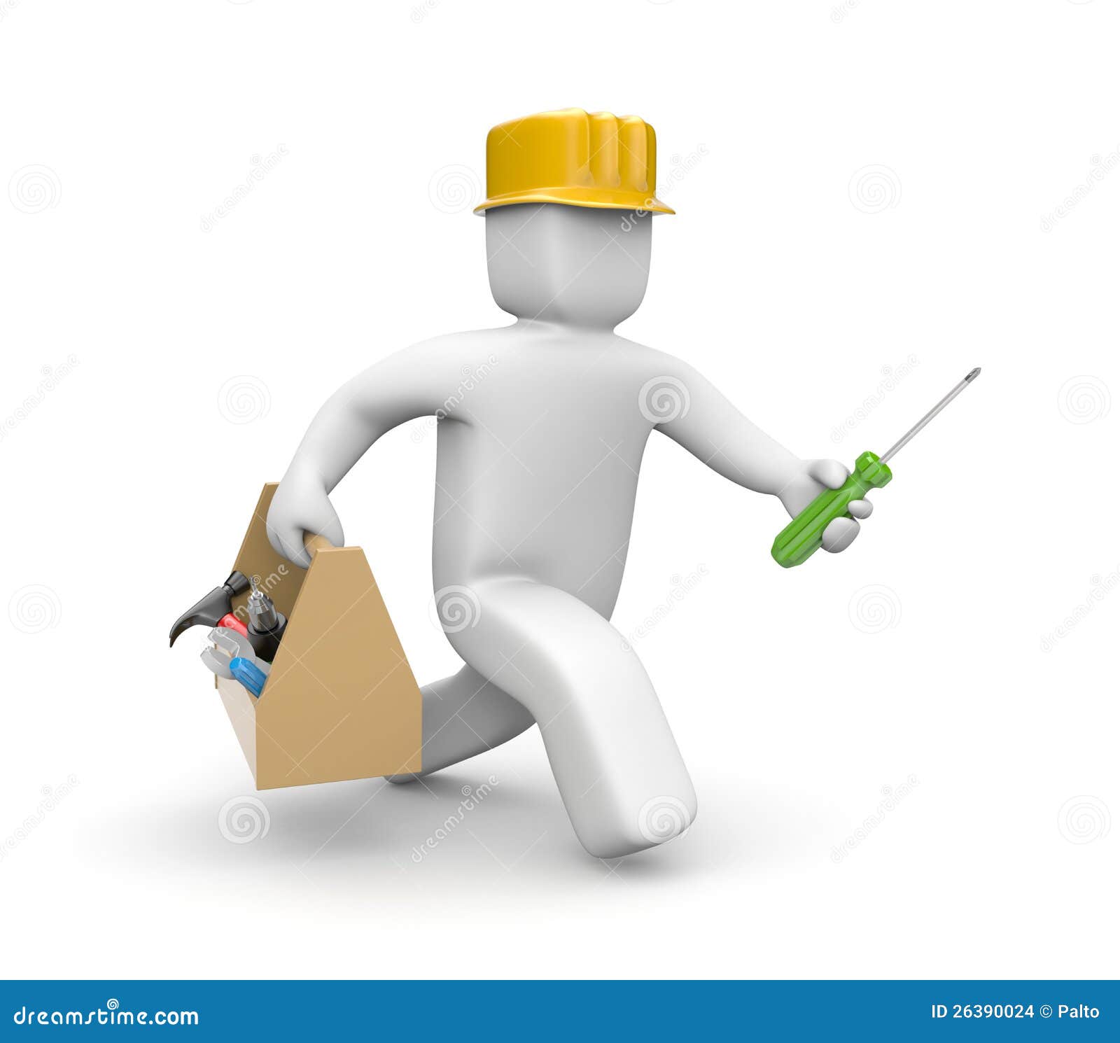 Worker hasten to help stock illustration. Illustration of maintenance ...