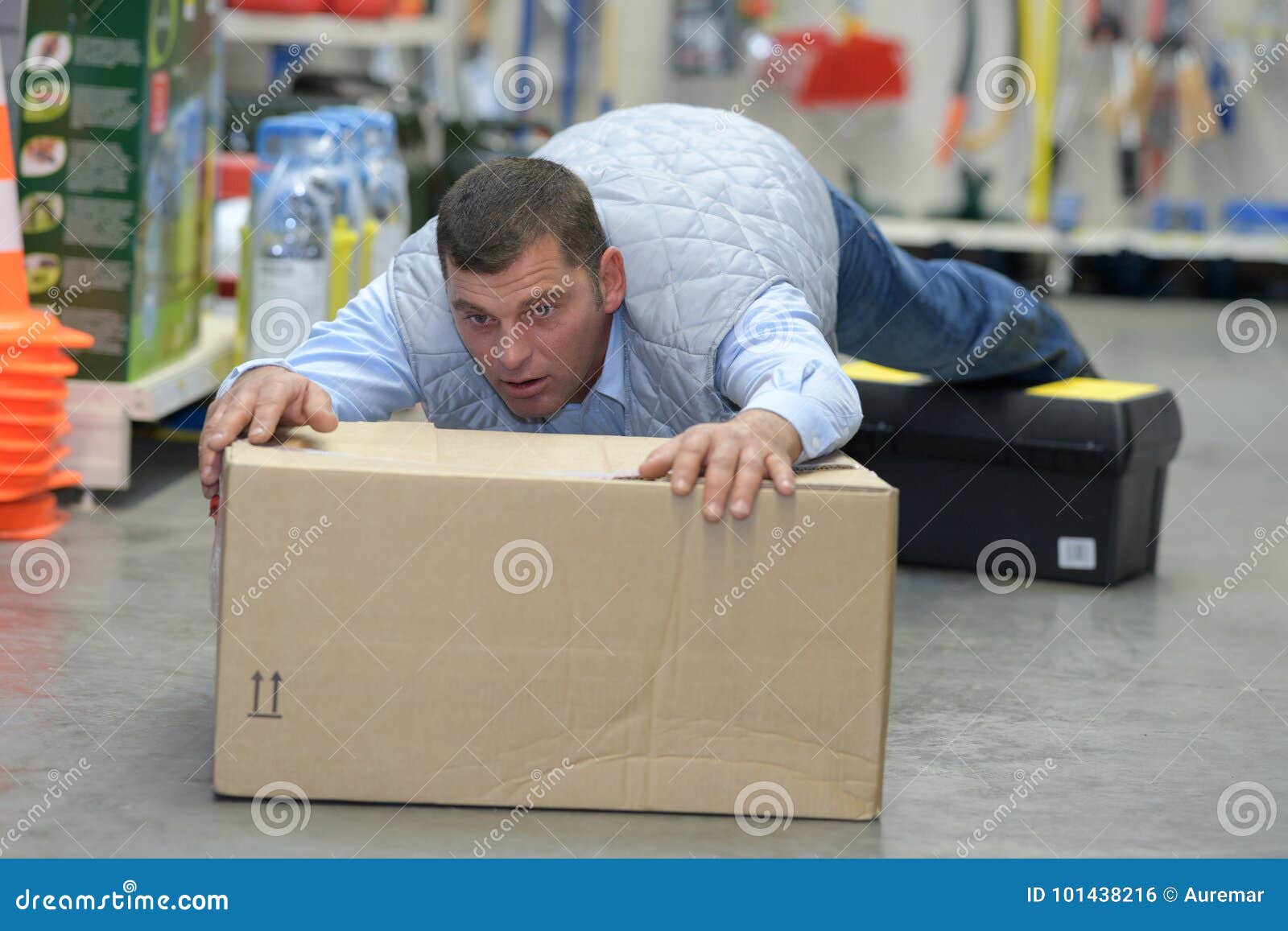 Accident In Warehouse During Using Forklift Stock Photo | CartoonDealer ...