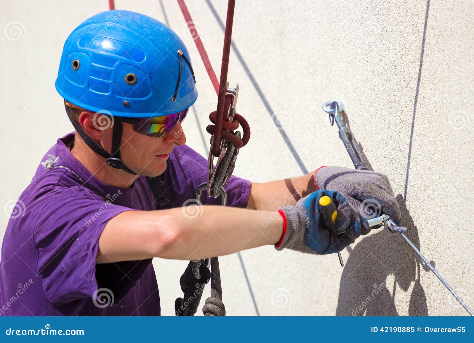 Worker at height stock image. Image of repair, protection - 42190885