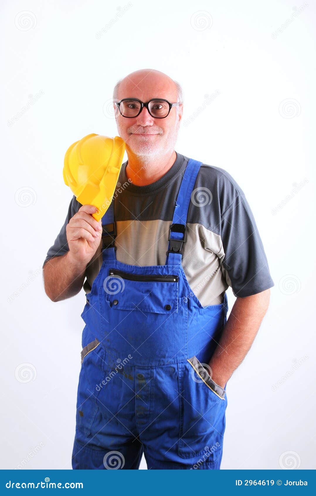 Worker with helmet stock image. Image of builder, eyeglass - 2964619