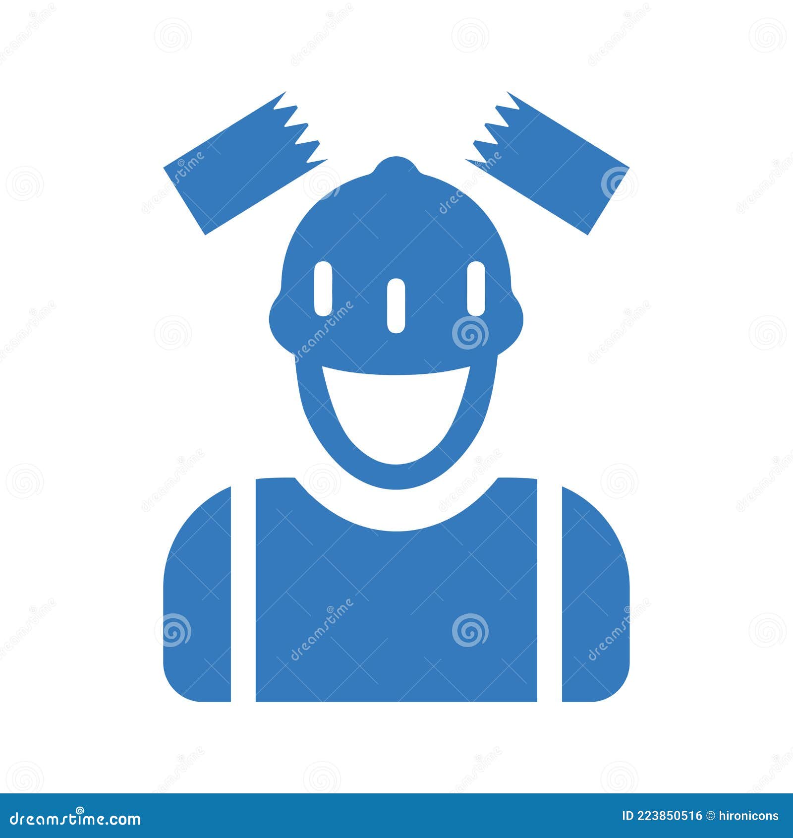 Worker, Helmet, Strike Icon. Blue Color Design Stock Vector ...