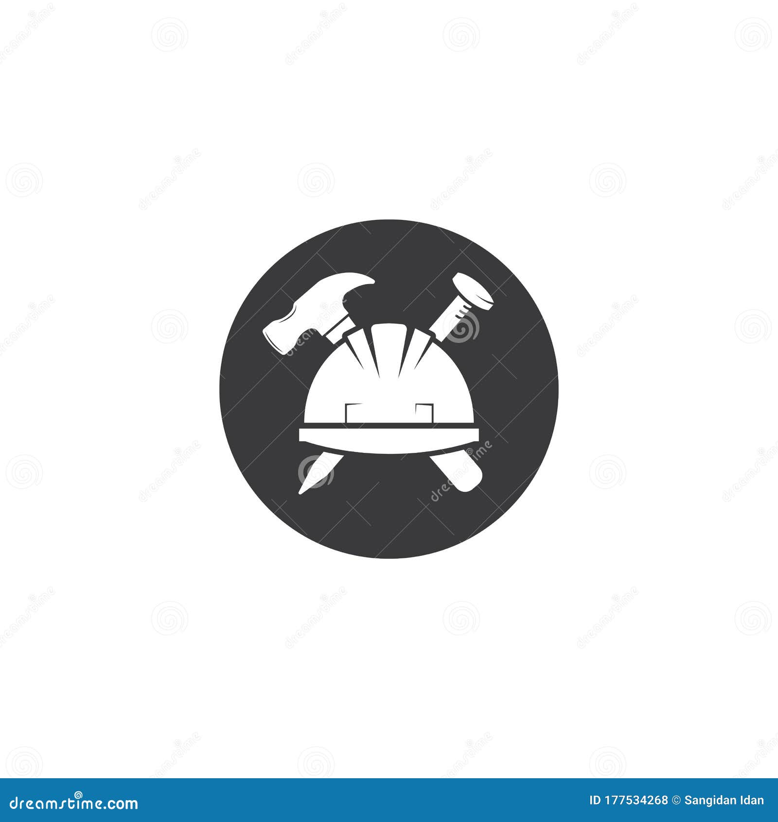 Worker Helmet Vector Illustration Design Stock Vector - Illustration of ...