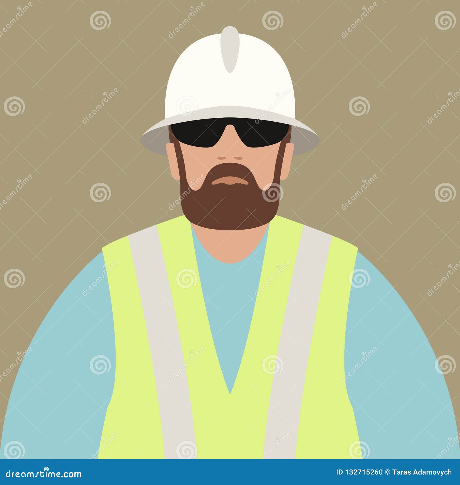 Worker in Helmet ,vector Illustration , Flat Style Stock Vector ...