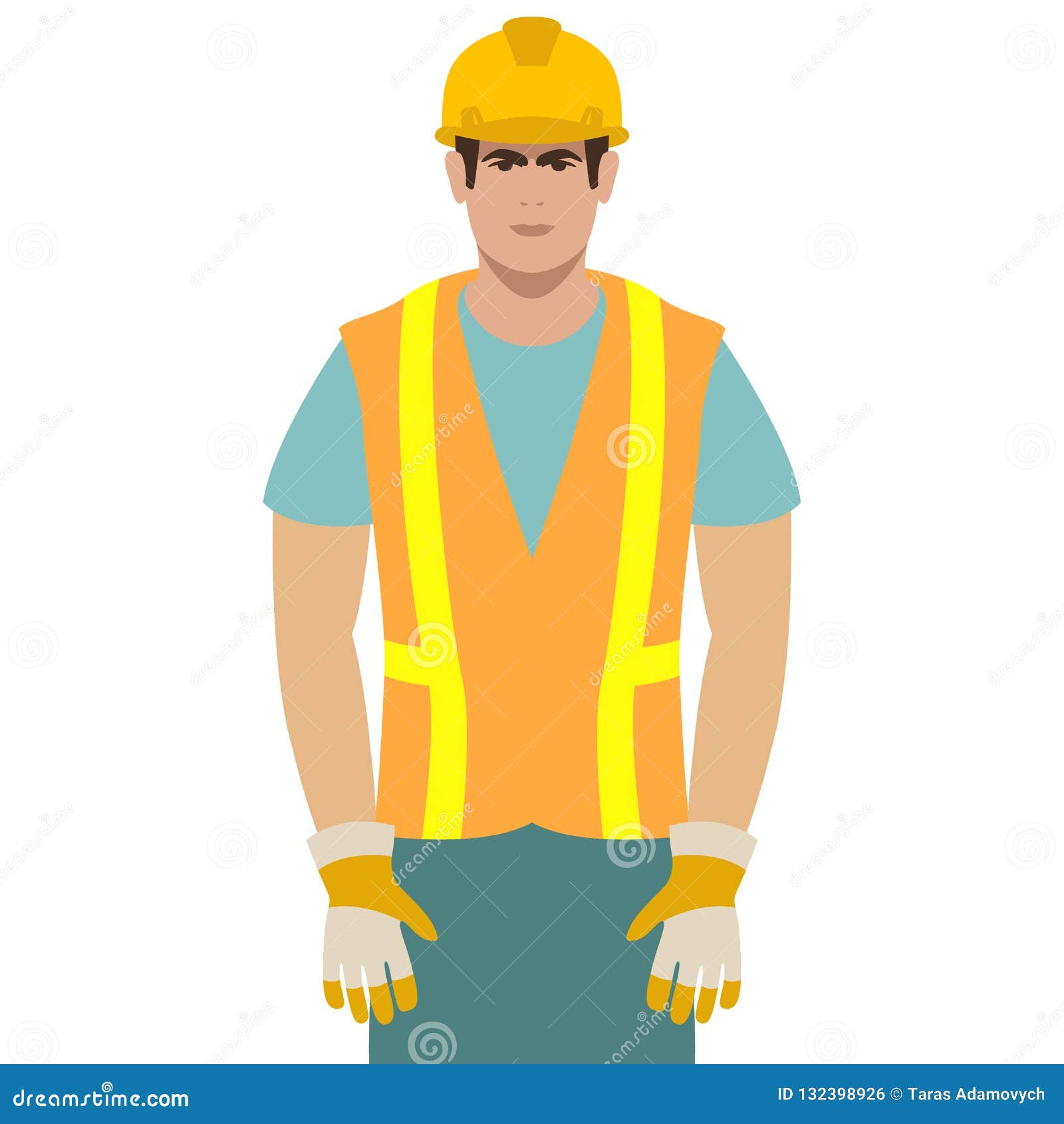 Worker in a Helmet , Vector Illustration , Flat Style Stock Vector ... Worker in a Helmet , Vector Illustration , Flat Style Stock Vector ...