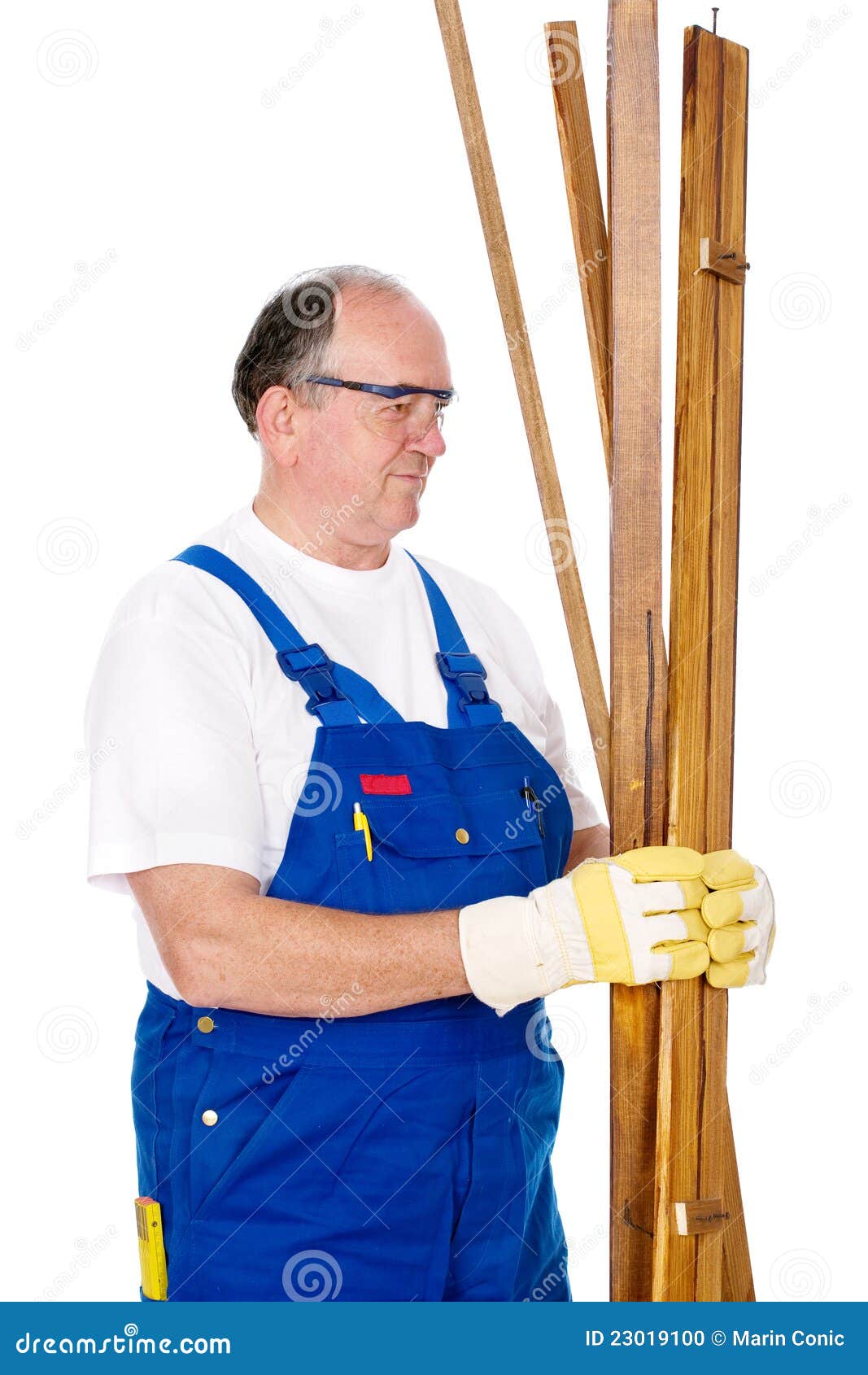 Worker Holding Boards and Preparing To Work Stock Photo - Image of ...