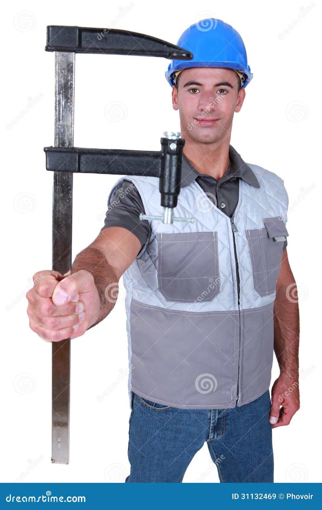 Worker holding calipers stock image. Image of drill, instrument - 31132469