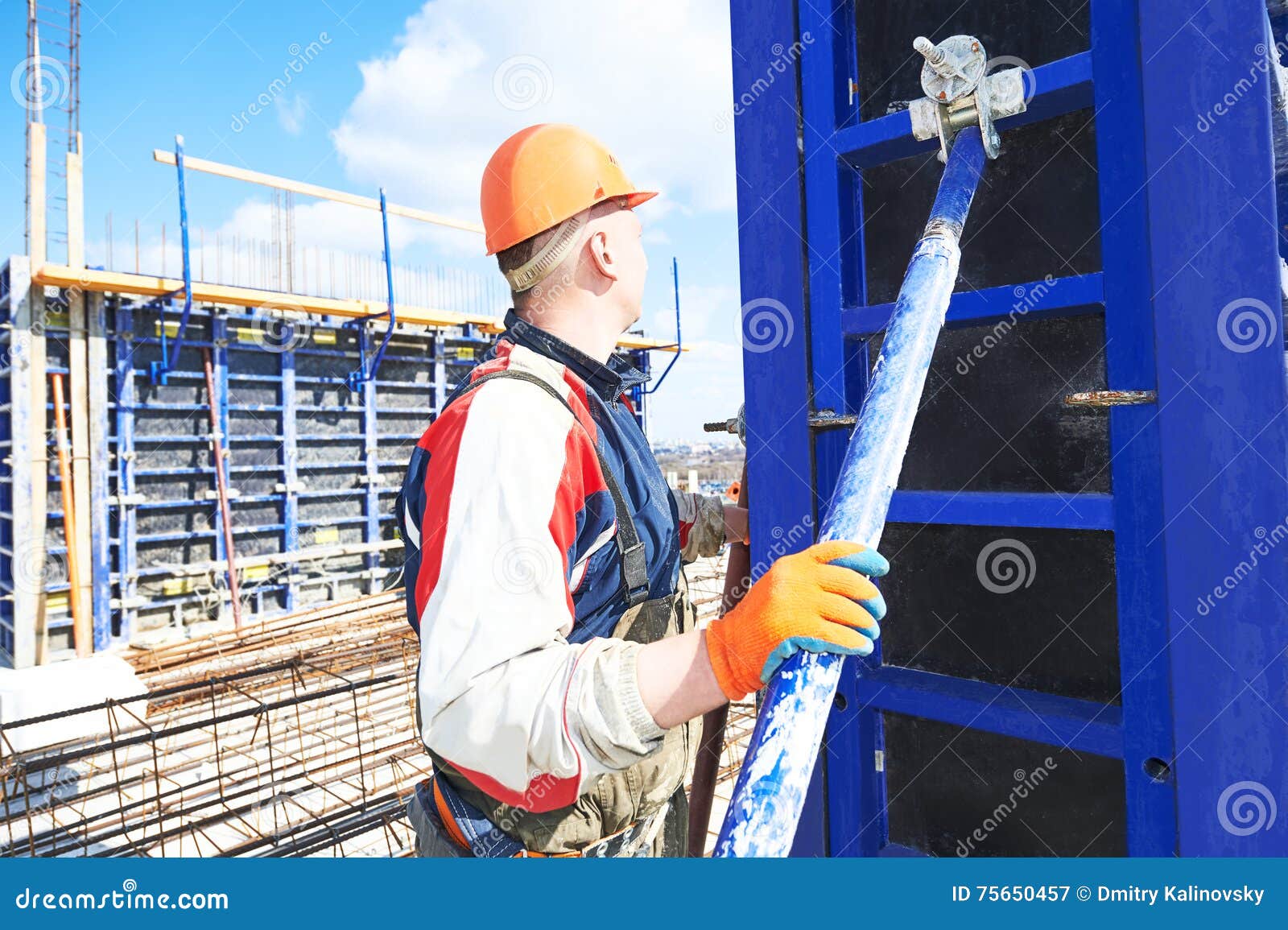 Worker Holding Steel Support Stock Image - Image of joiner, development ...