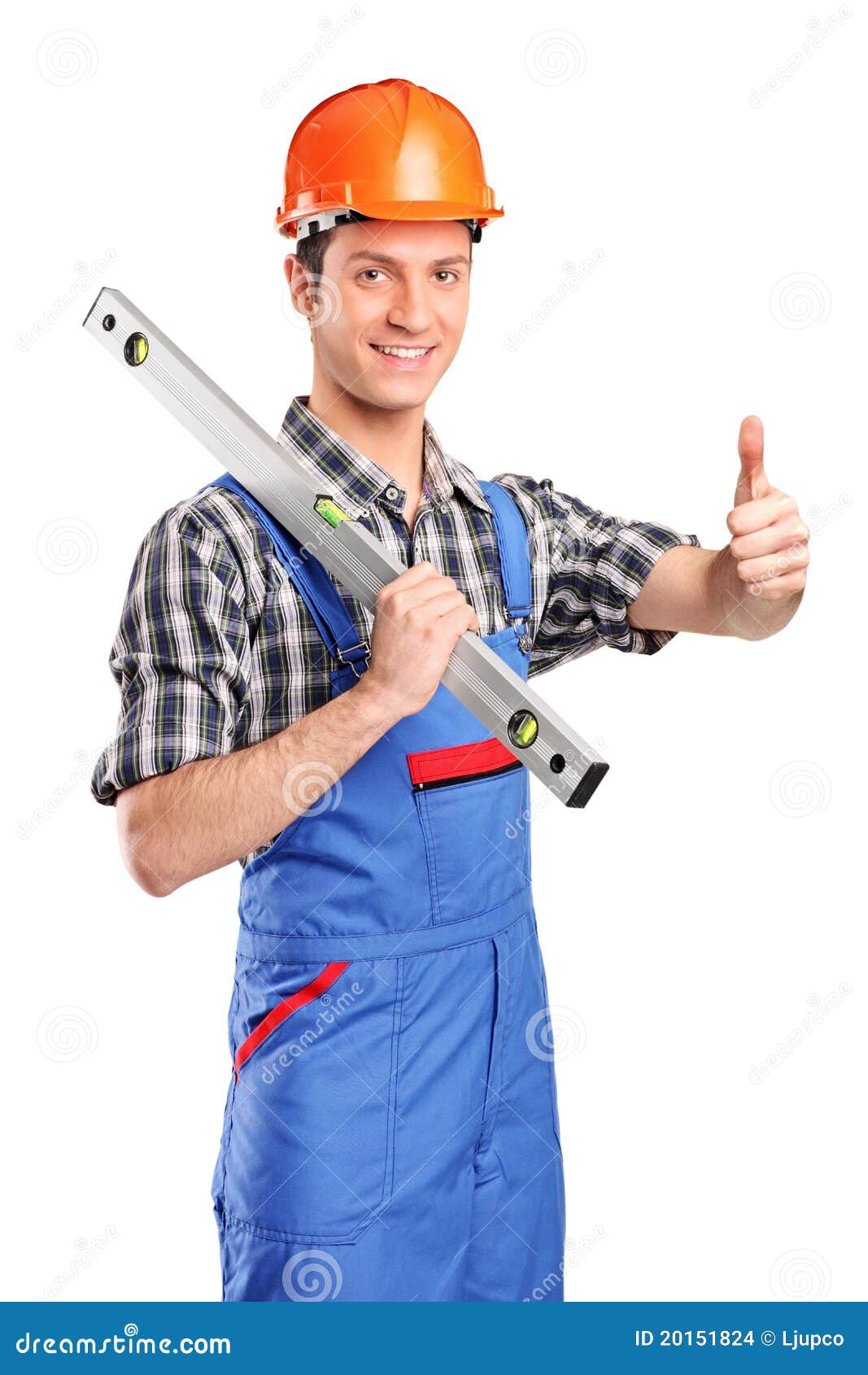 Worker Holding a Tool and Giving Thumb Up Stock Photo - Image of ...