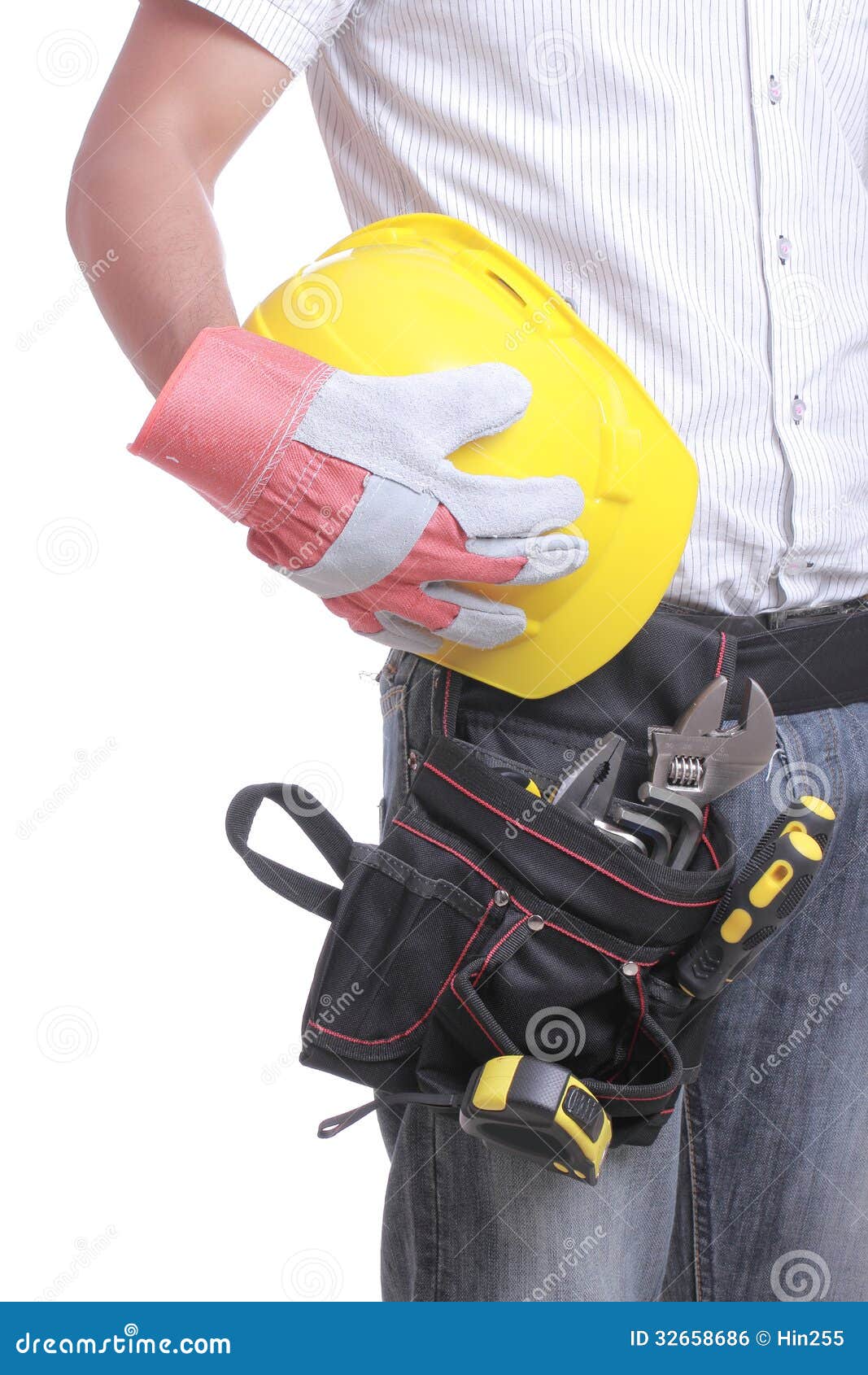 Worker holding tool stock photo. Image of tool, occupation - 32658686