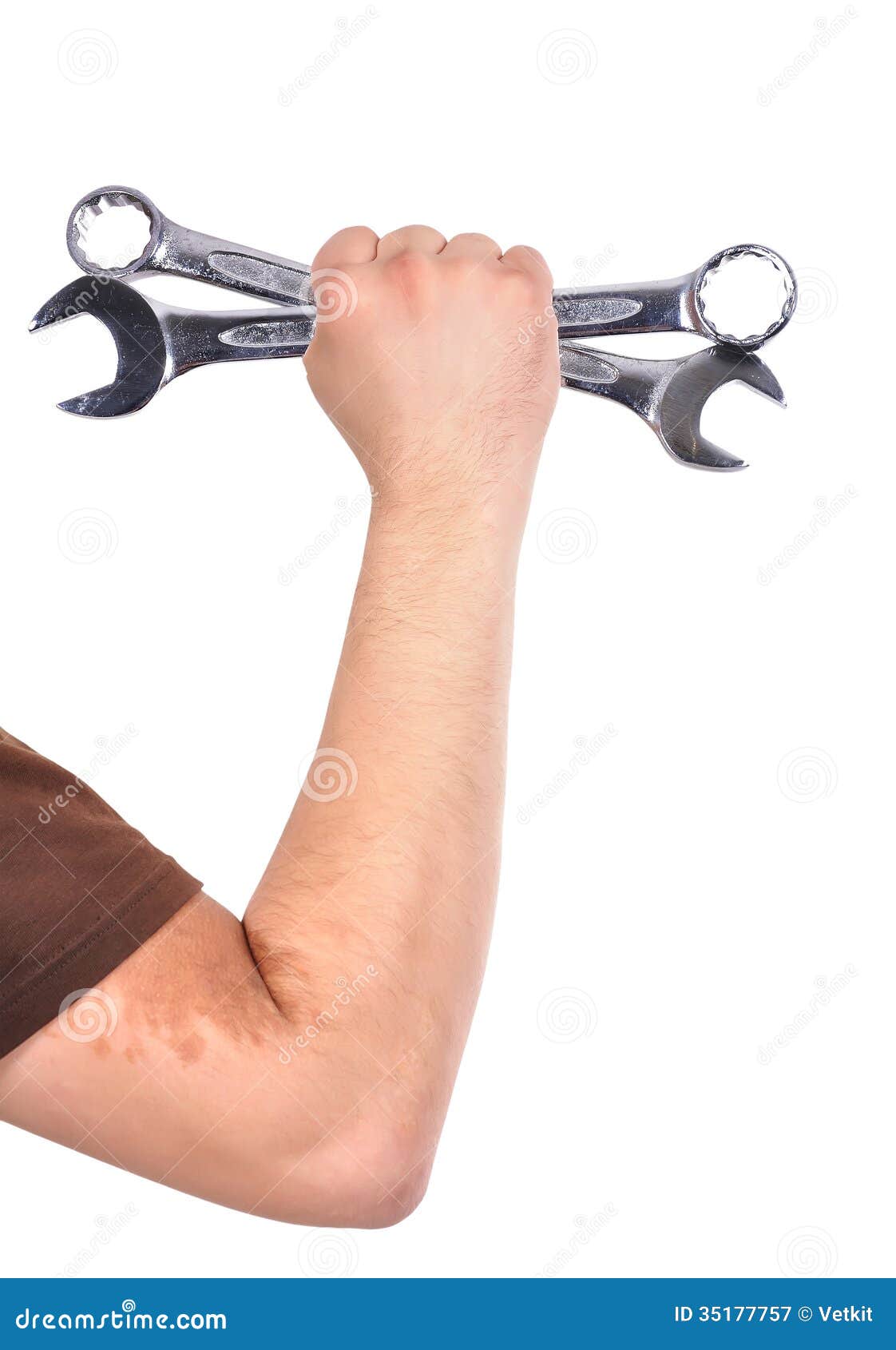 Worker holding wrench stock image. Image of metal, person - 35177757