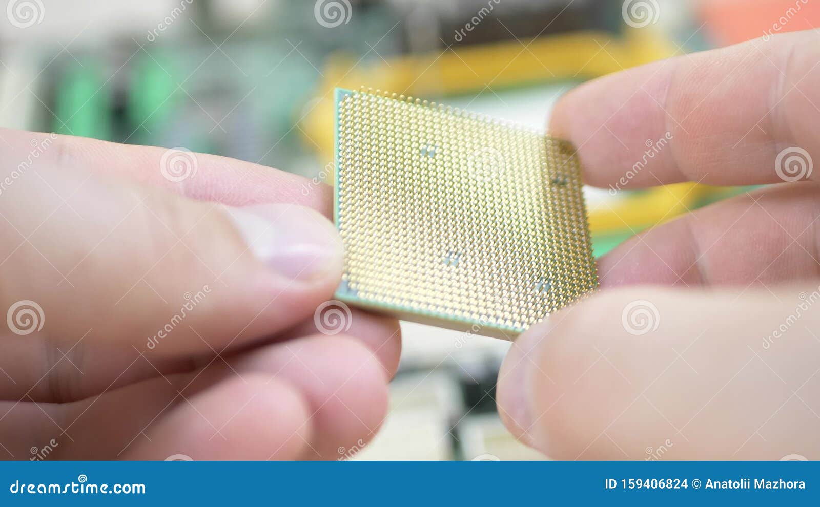Worker Holds Computer Cpu Processor Stock Footage - Video of circuit ...
