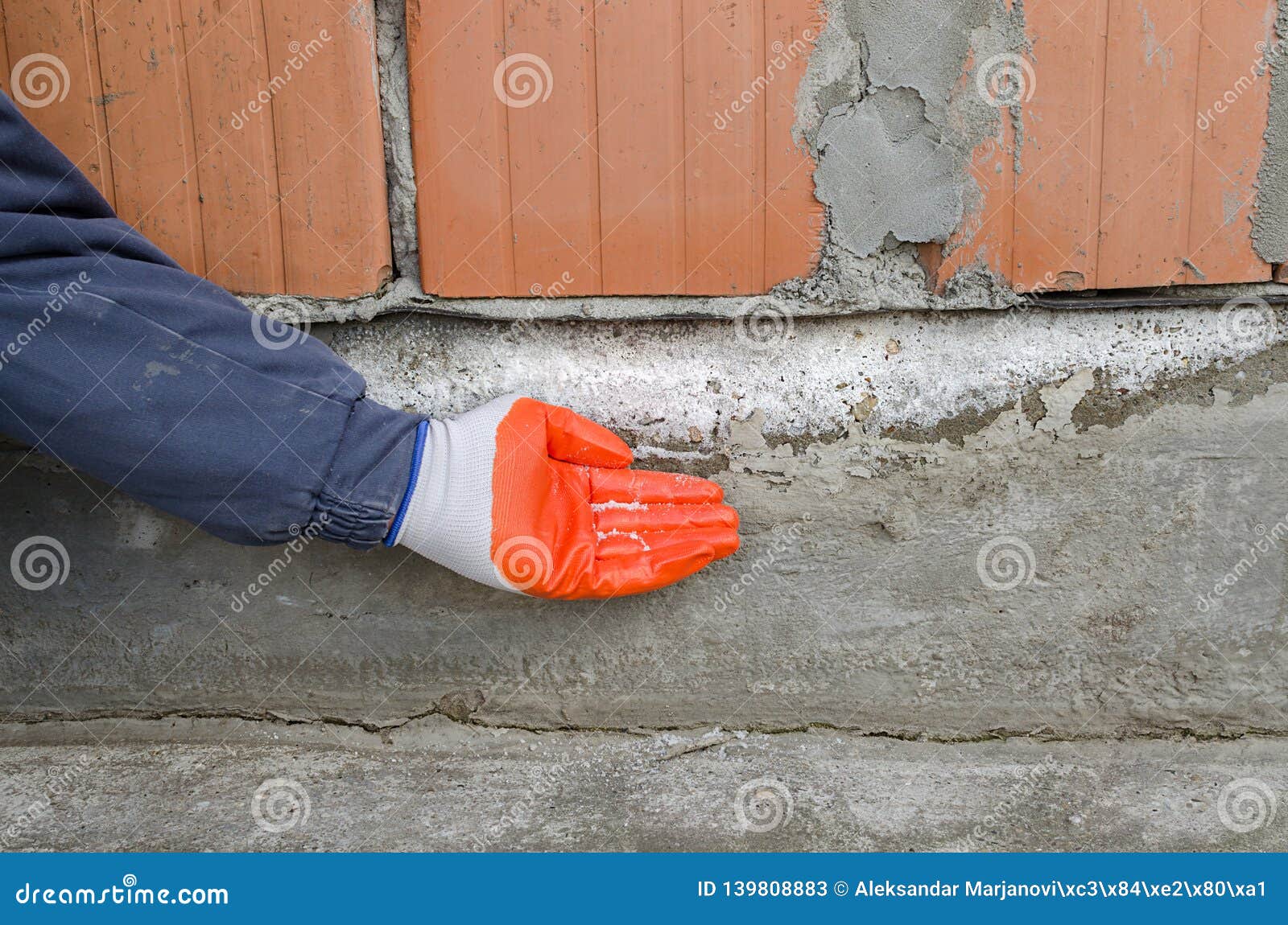 Worker Holds Pieces of Saltpeter, Decomposition Off the Layers, the ...
