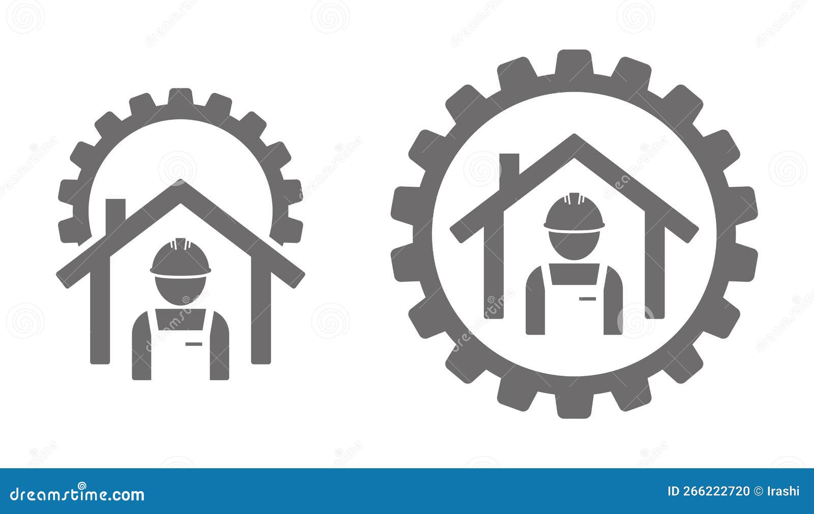 Worker in House Inside Cog Gear Stock Vector - Illustration of manager ...