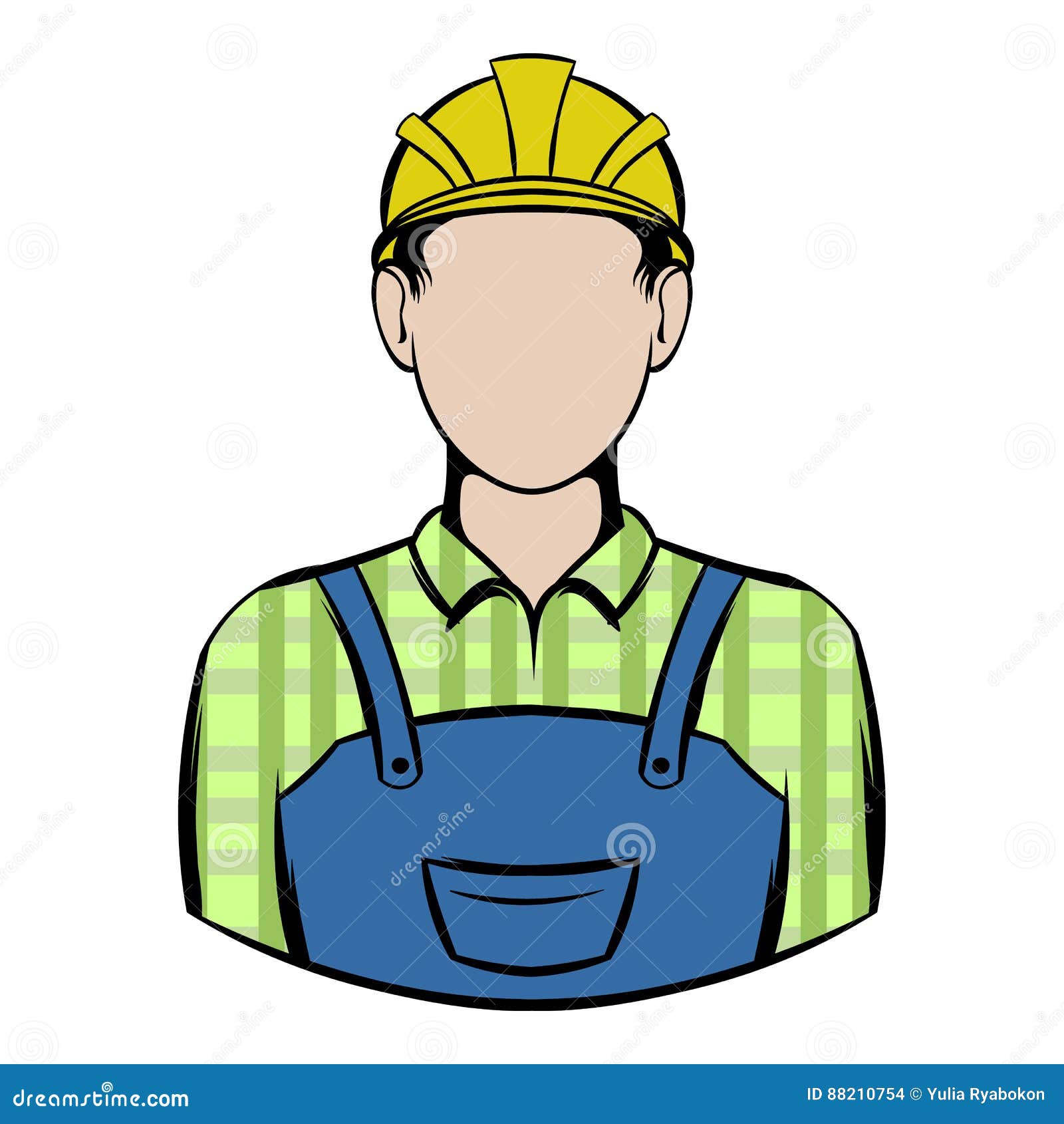 Worker icon cartoon stock vector. Illustration of profession - 88210754