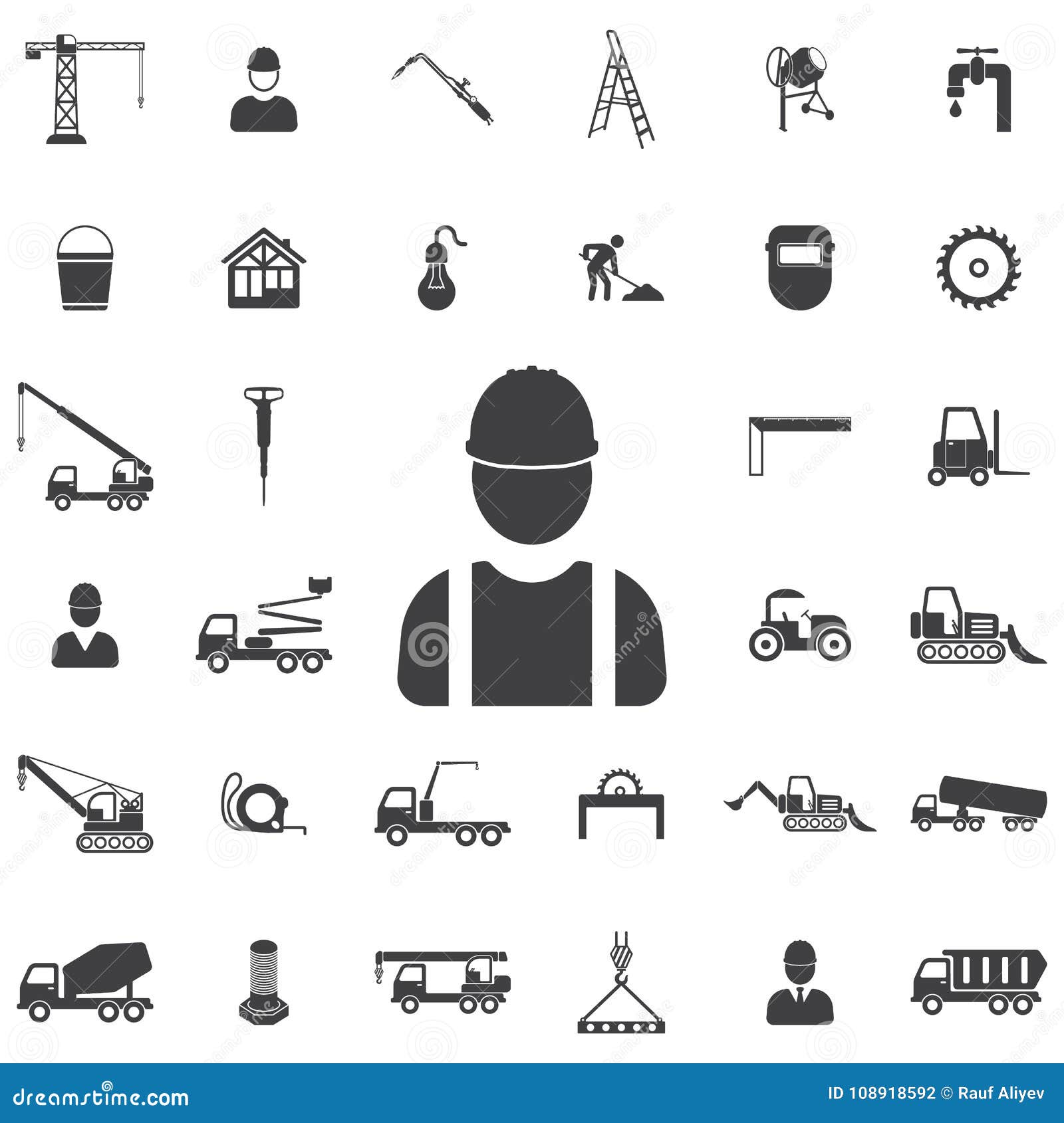 Worker Icon stock illustration. Illustration of hard - 108918592