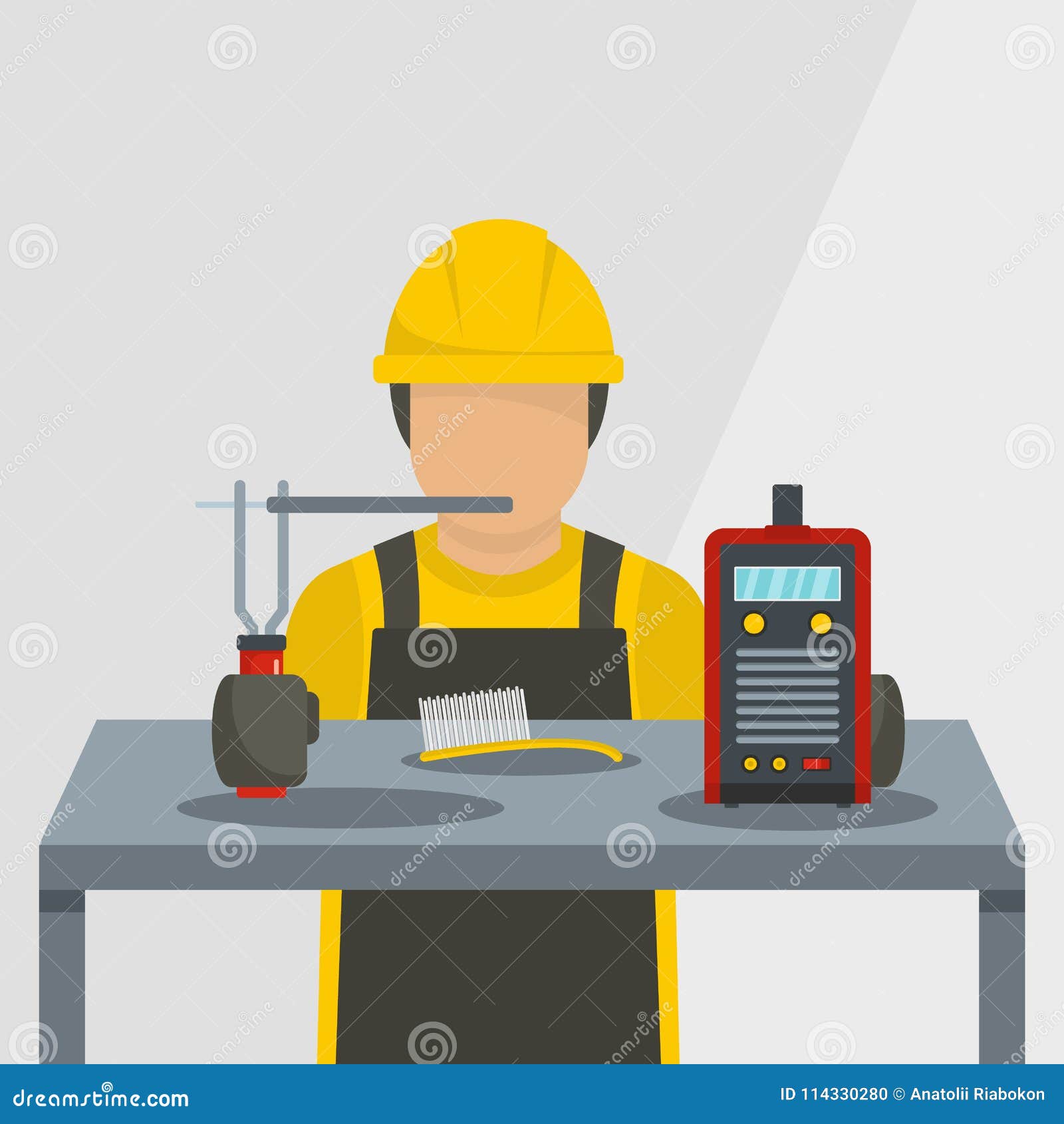 Worker icon, flat style stock vector. Illustration of occupation ...