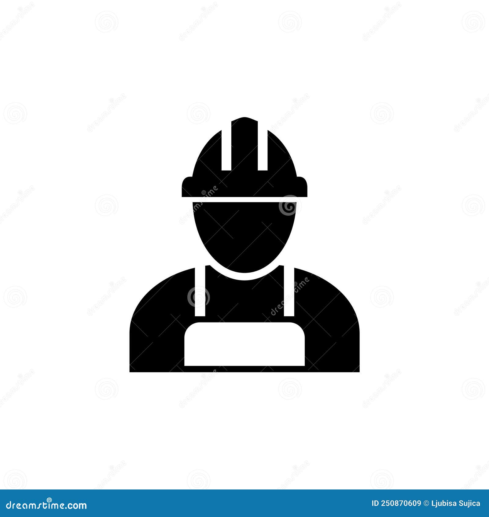 Worker Icon Isolated on White Background Stock Vector - Illustration of ...