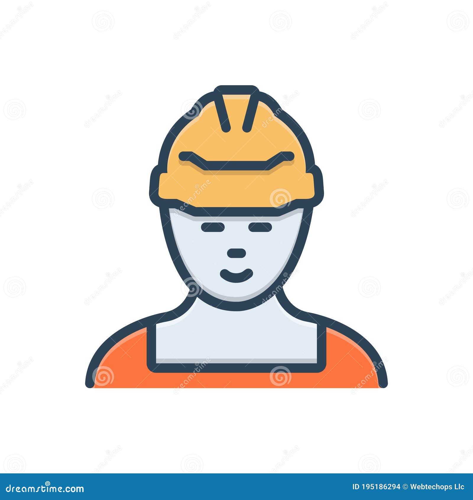Color Illustration Icon for Worker, Laborer and Shopman Stock ...