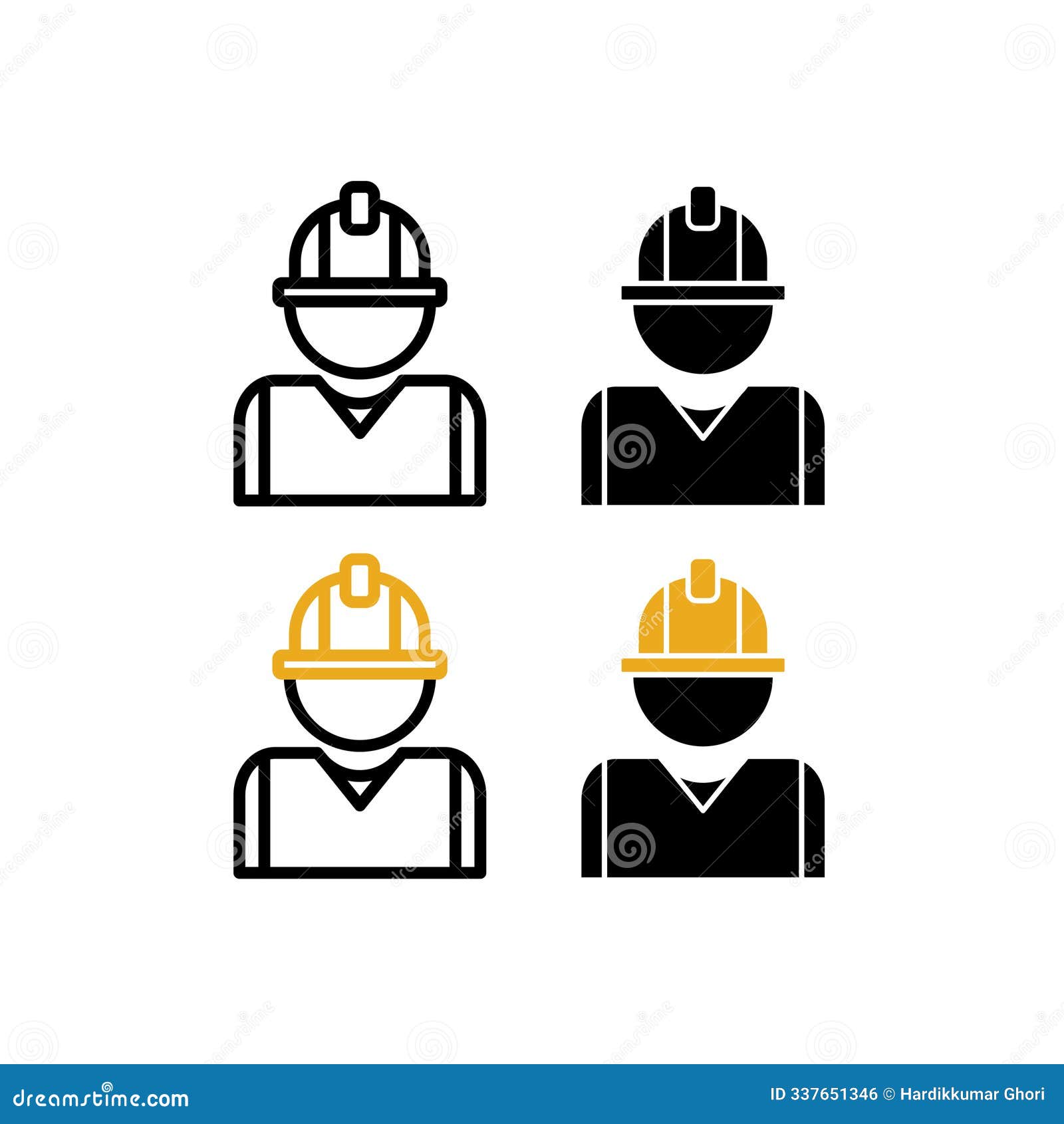 Worker icon stock vector. Illustration of outline, symbol - 337651346