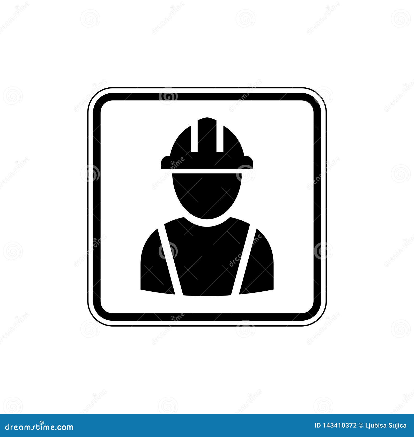 Black Worker Icon. Simple Flat Style Sign Stock Vector - Illustration ...