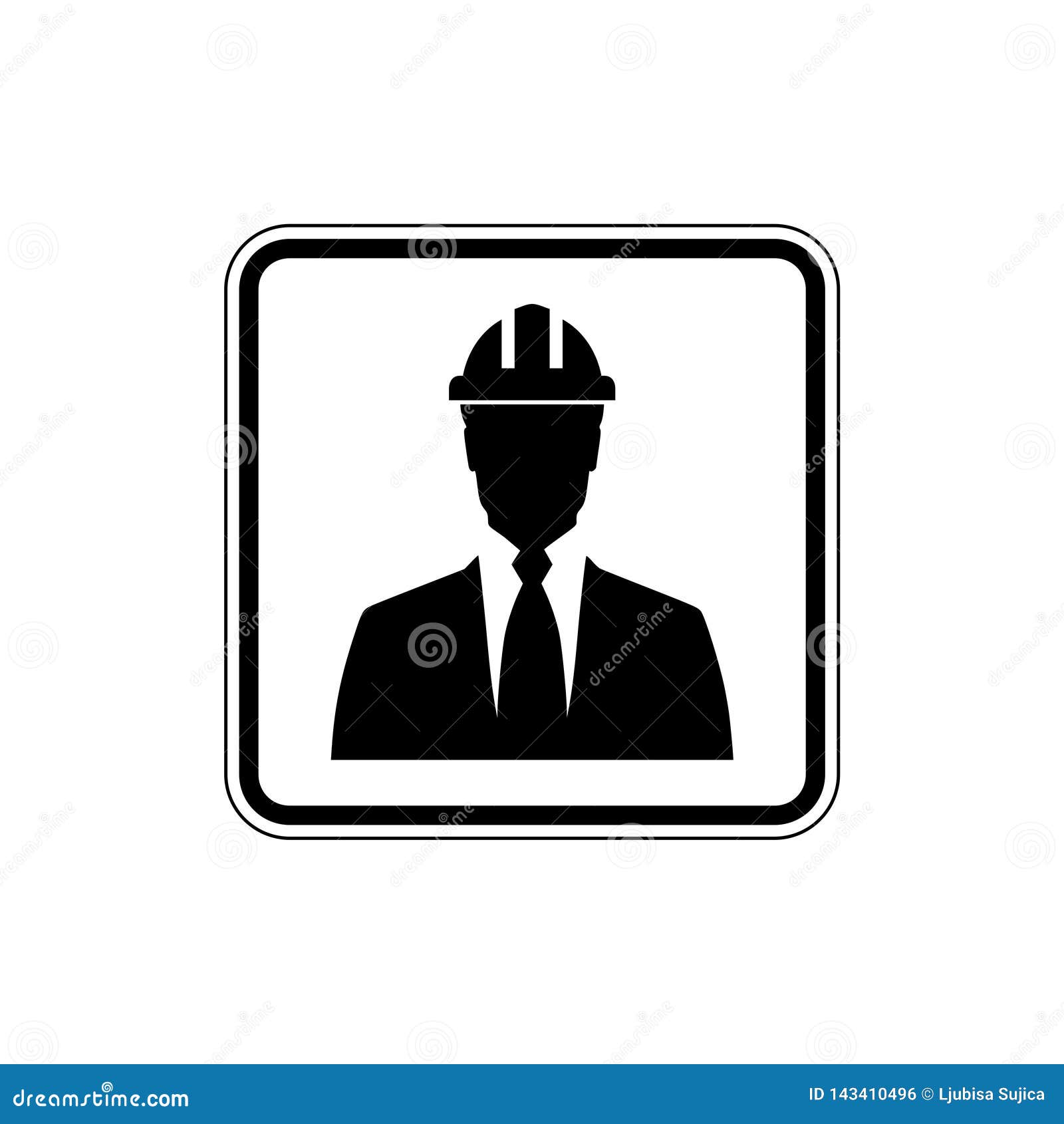 Black Worker Icon. Simple Flat Style Sign Stock Vector - Illustration ...