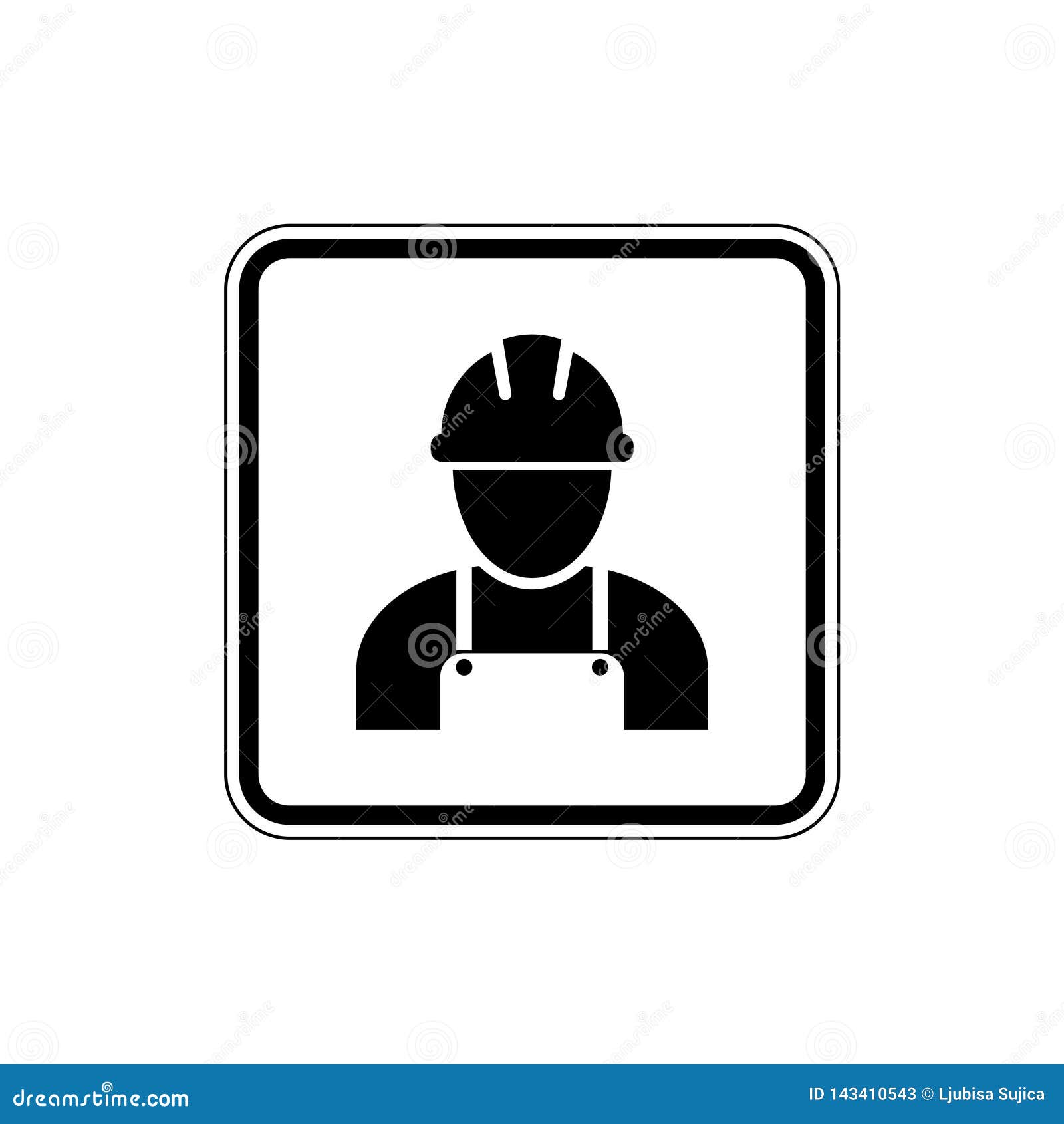 Black Worker Icon. Simple Flat Style Sign Stock Vector - Illustration ...
