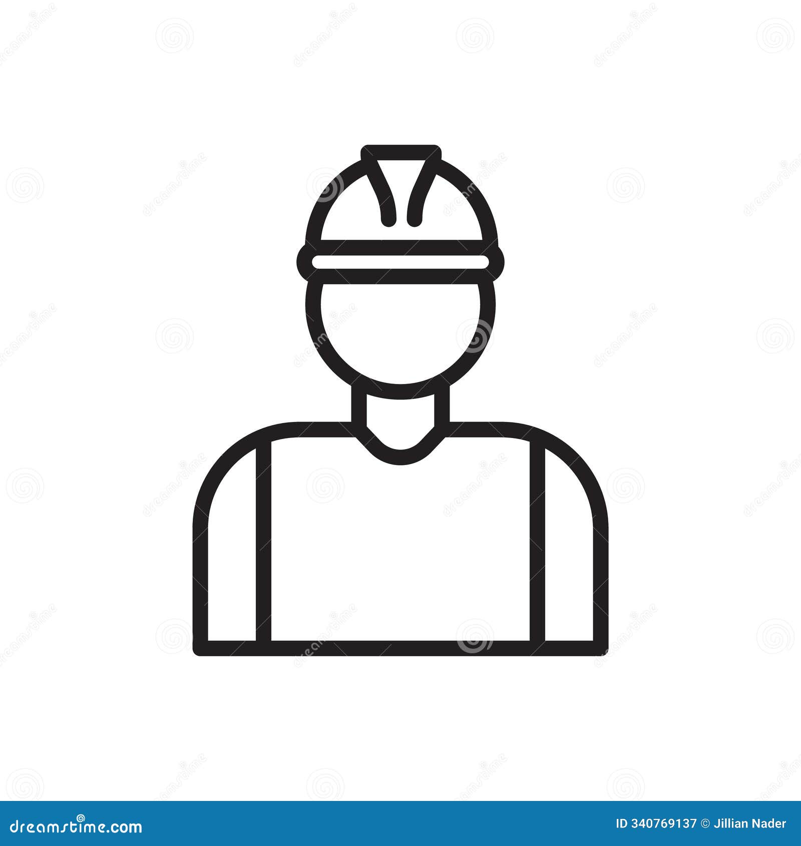 Worker Icon Thin Line Flat Illustration Stock Illustration ...