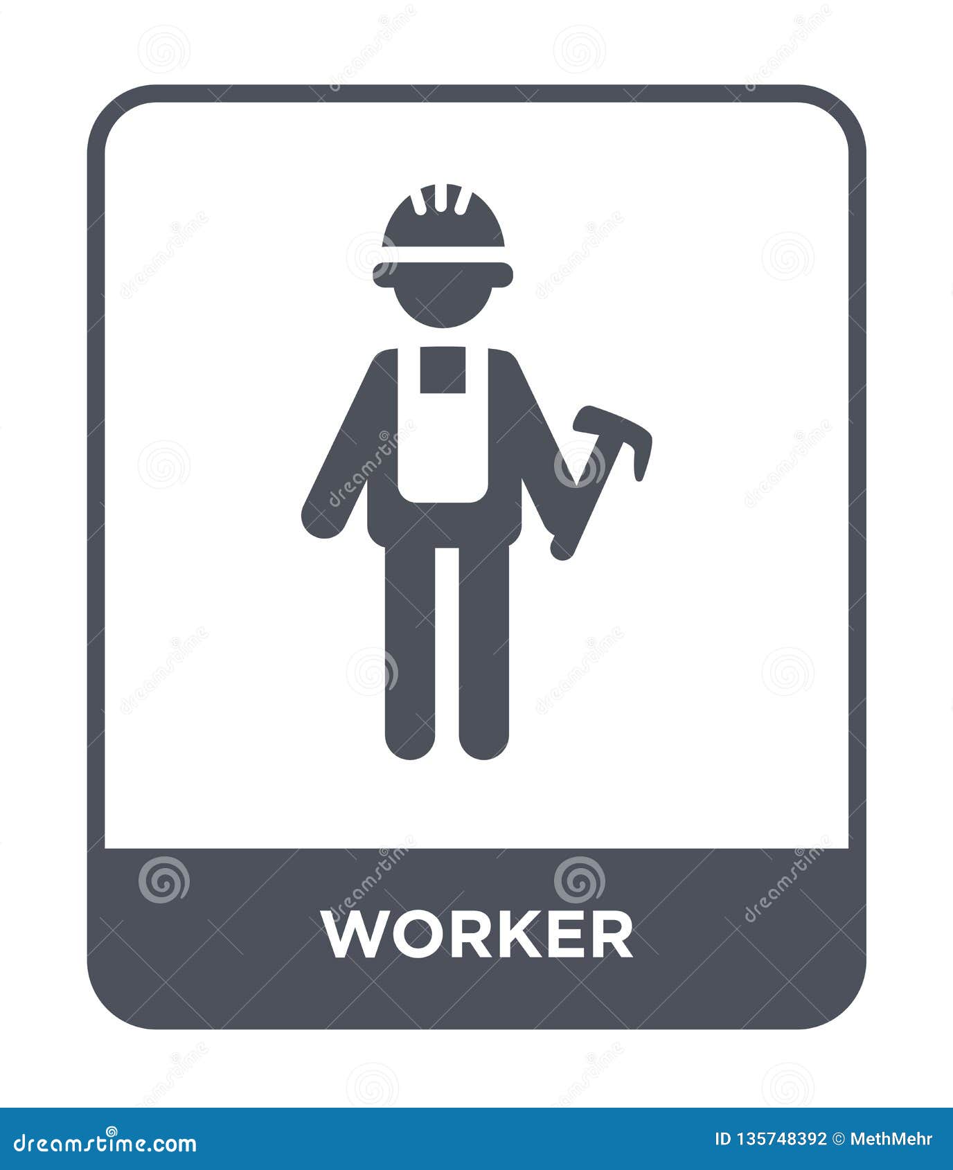 Worker Icon in Trendy Design Style. Worker Icon Isolated on White ...