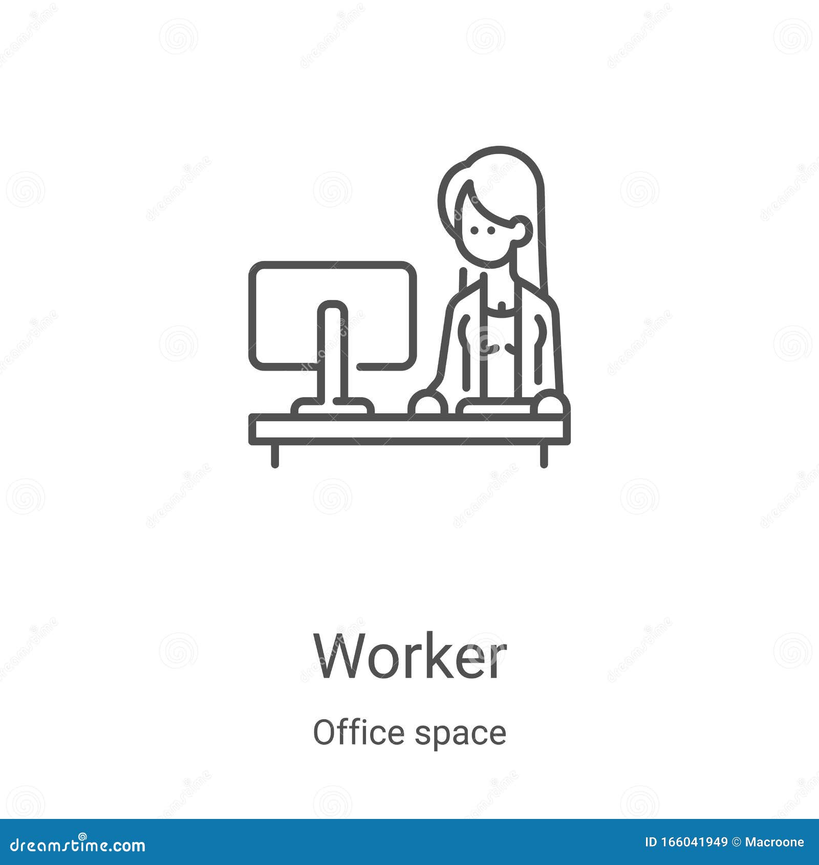 Worker Icon Vector from Office Space Collection. Thin Line Worker ...