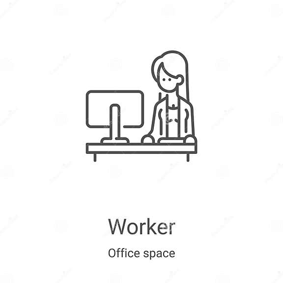 Worker Icon Vector from Office Space Collection. Thin Line Worker ...