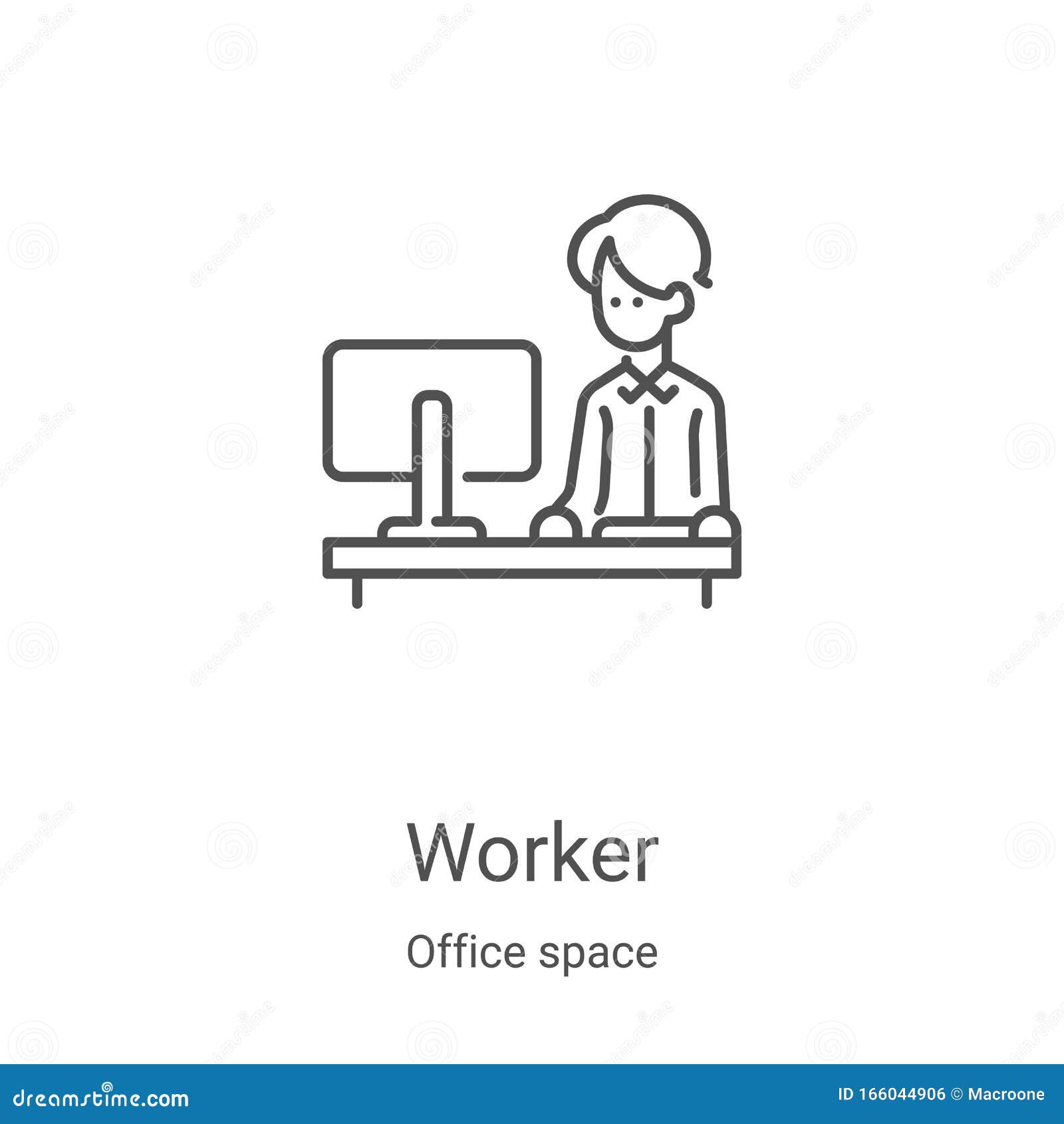 Worker Icon Vector from Office Space Collection. Thin Line Worker ...