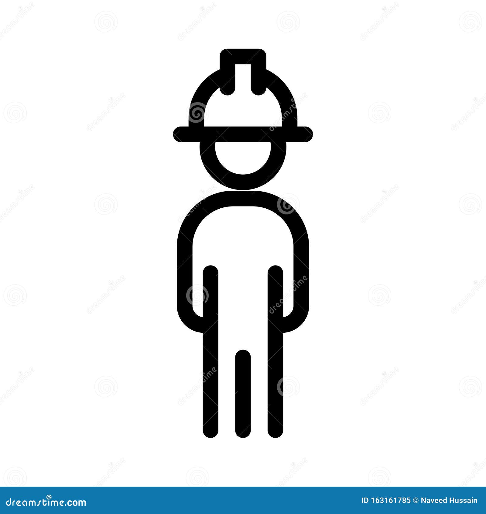 Worker Vector Thin Line Icon Stock Illustration - Illustration of ...