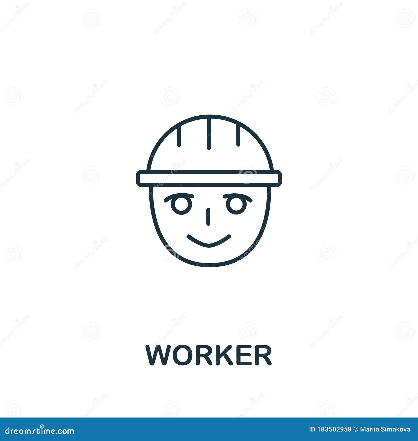 Worker Icon from Work Safety Collection. Simple Line Element Worker ...