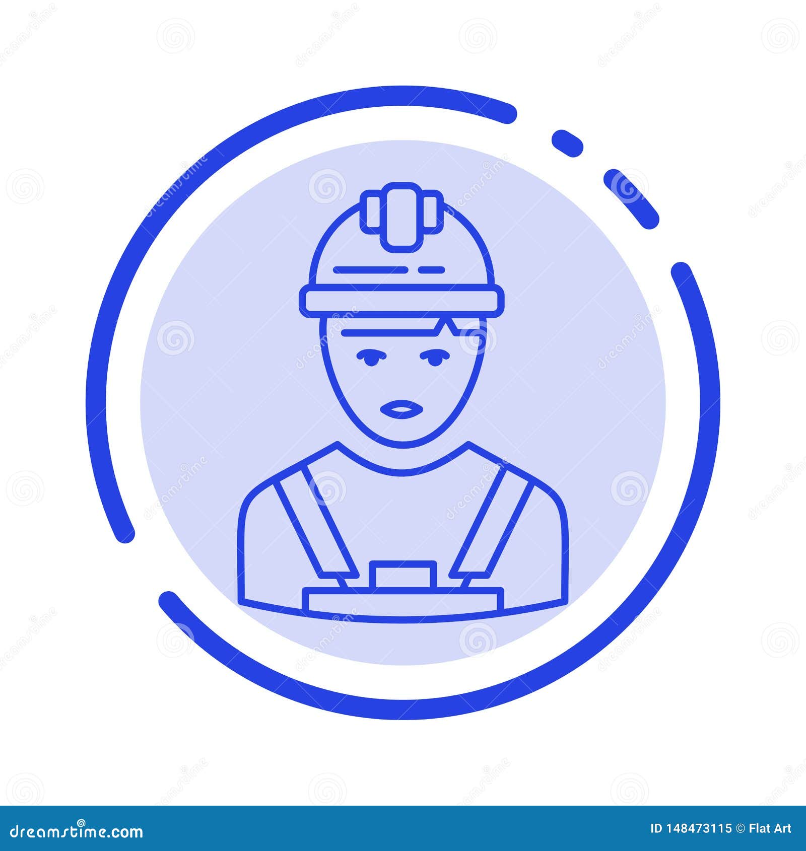 Worker, Industry, Avatar, Engineer, Supervisor Blue Dotted Line Line ...