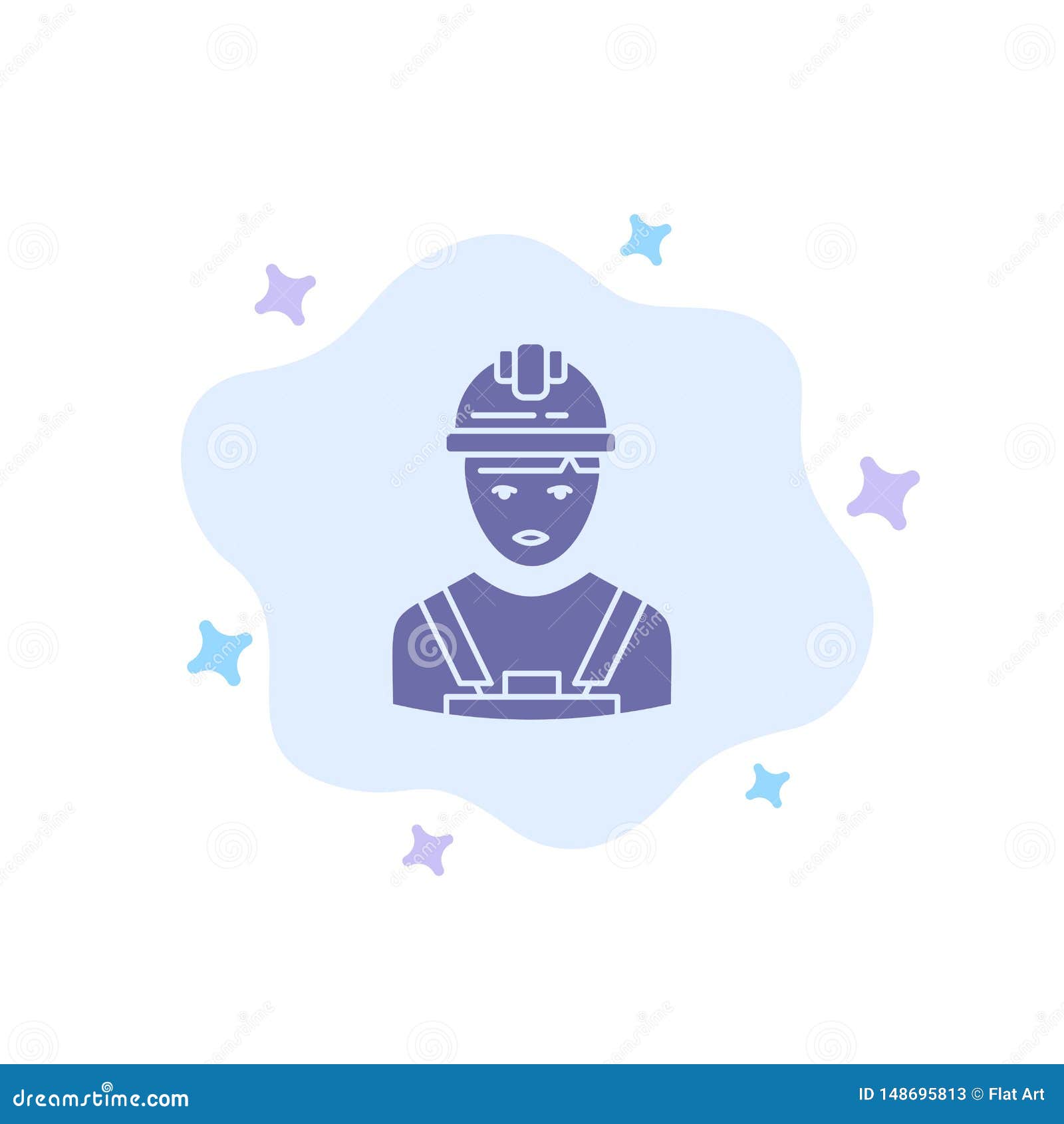 Worker, Industry, Avatar, Engineer, Supervisor Blue Icon on Abstract ...