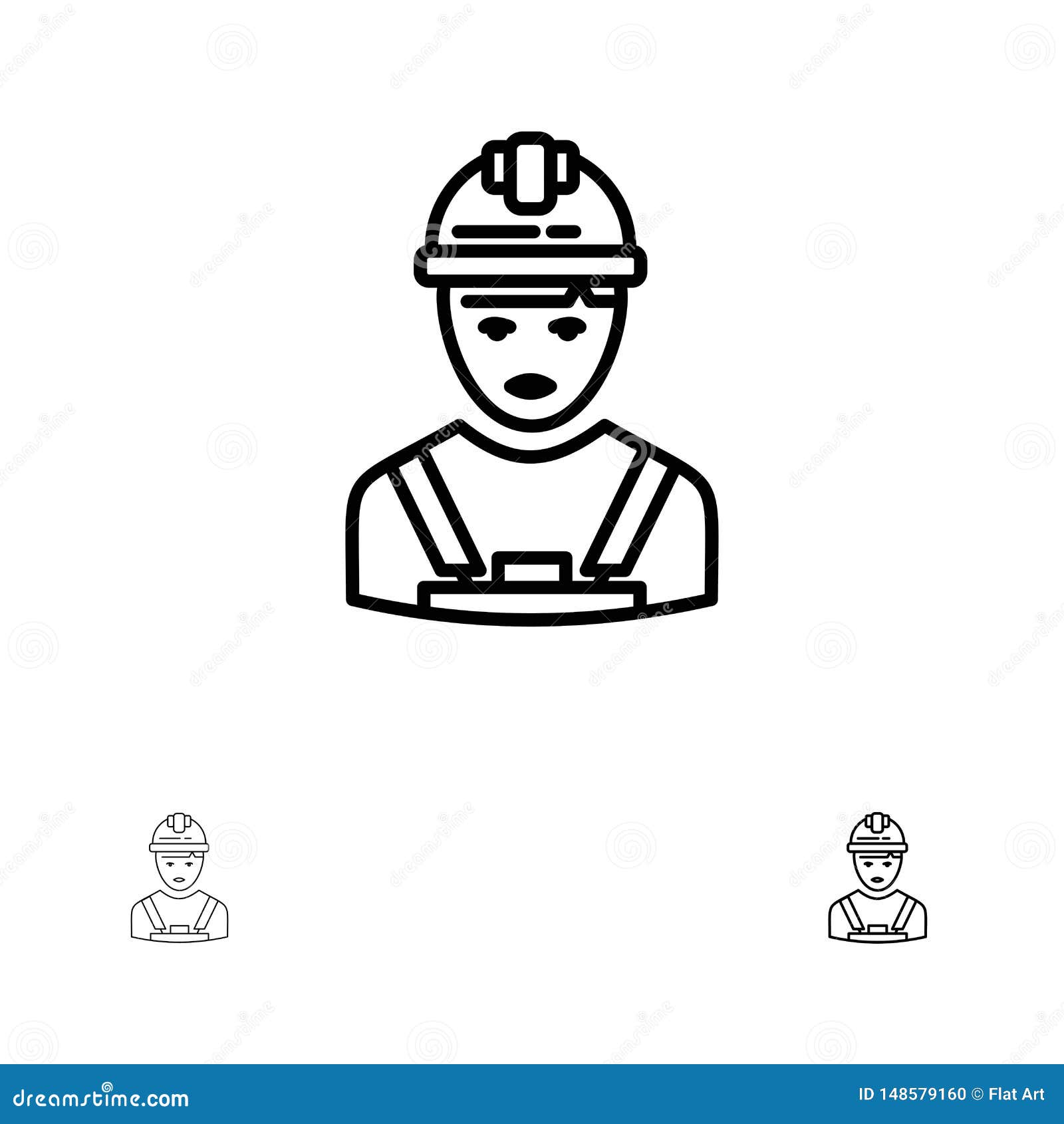 Worker, Industry, Avatar, Engineer, Supervisor Bold and Thin Black Line ...