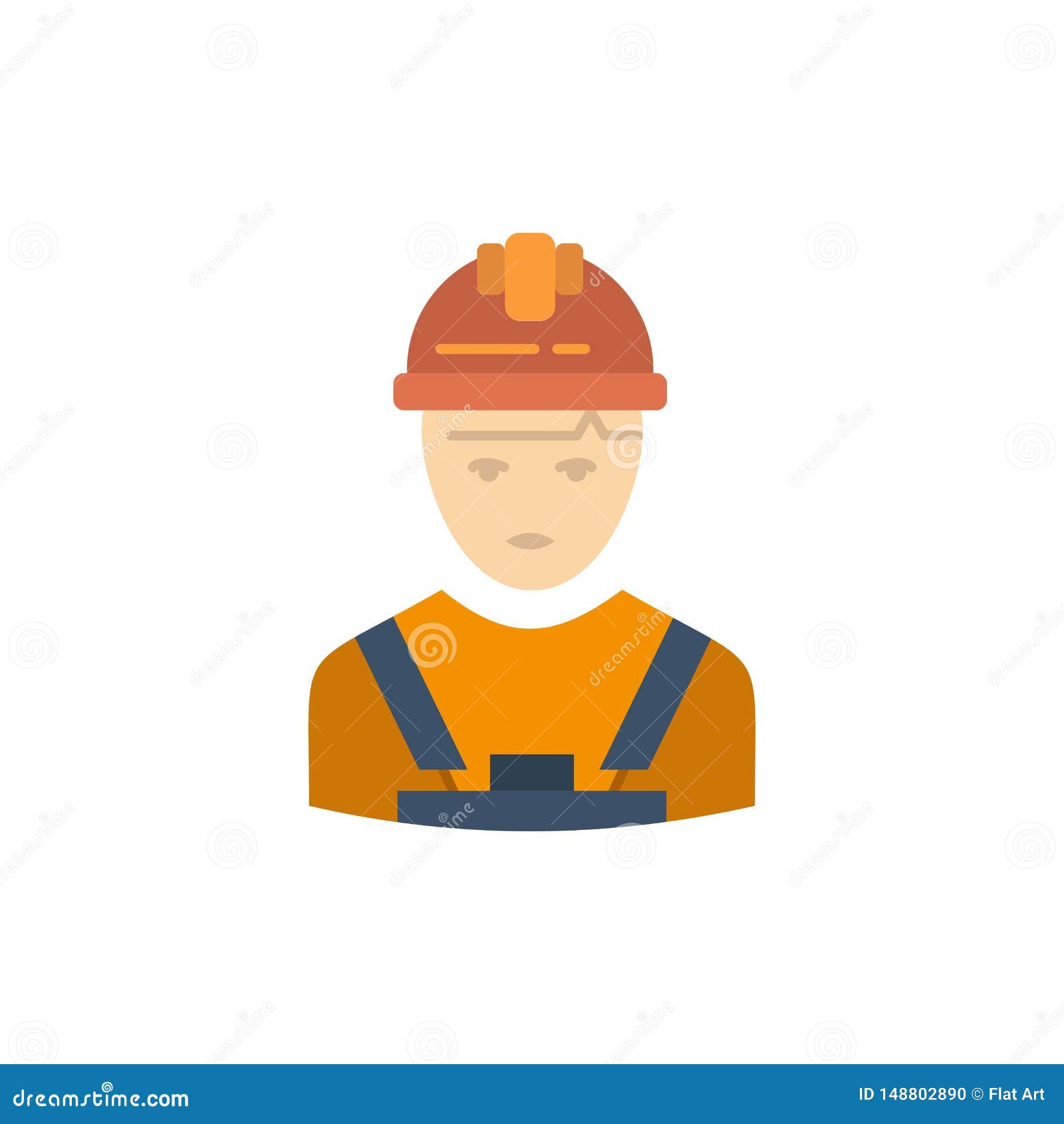 Worker, Industry, Avatar, Engineer, Supervisor Flat Color Icon. Vector ...