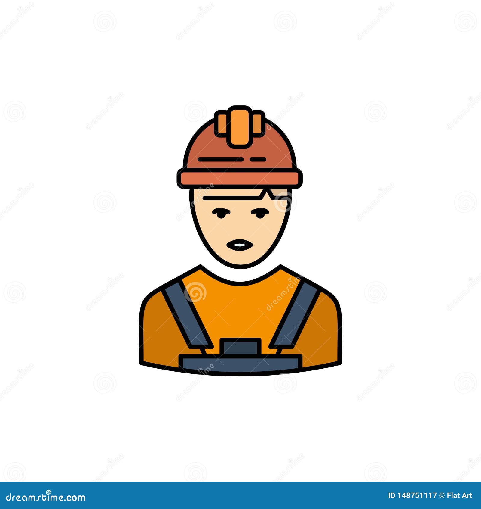 Worker, Industry, Avatar, Engineer, Supervisor Flat Color Icon. Vector ...