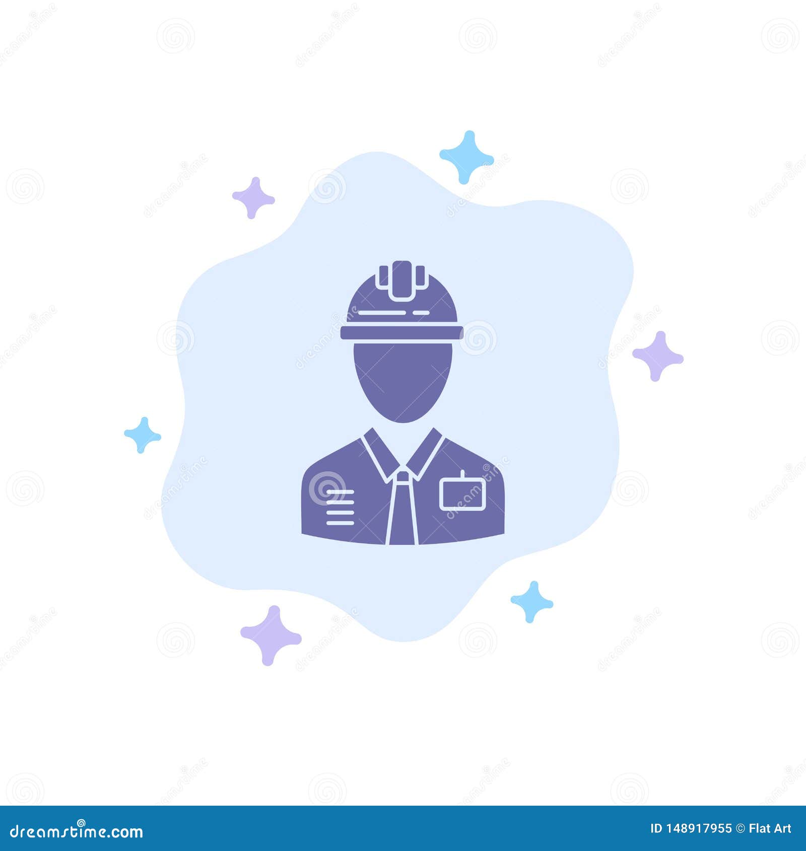 Worker, Industry, Construction, Constructor, Labour, Labor Blue Icon on ...
