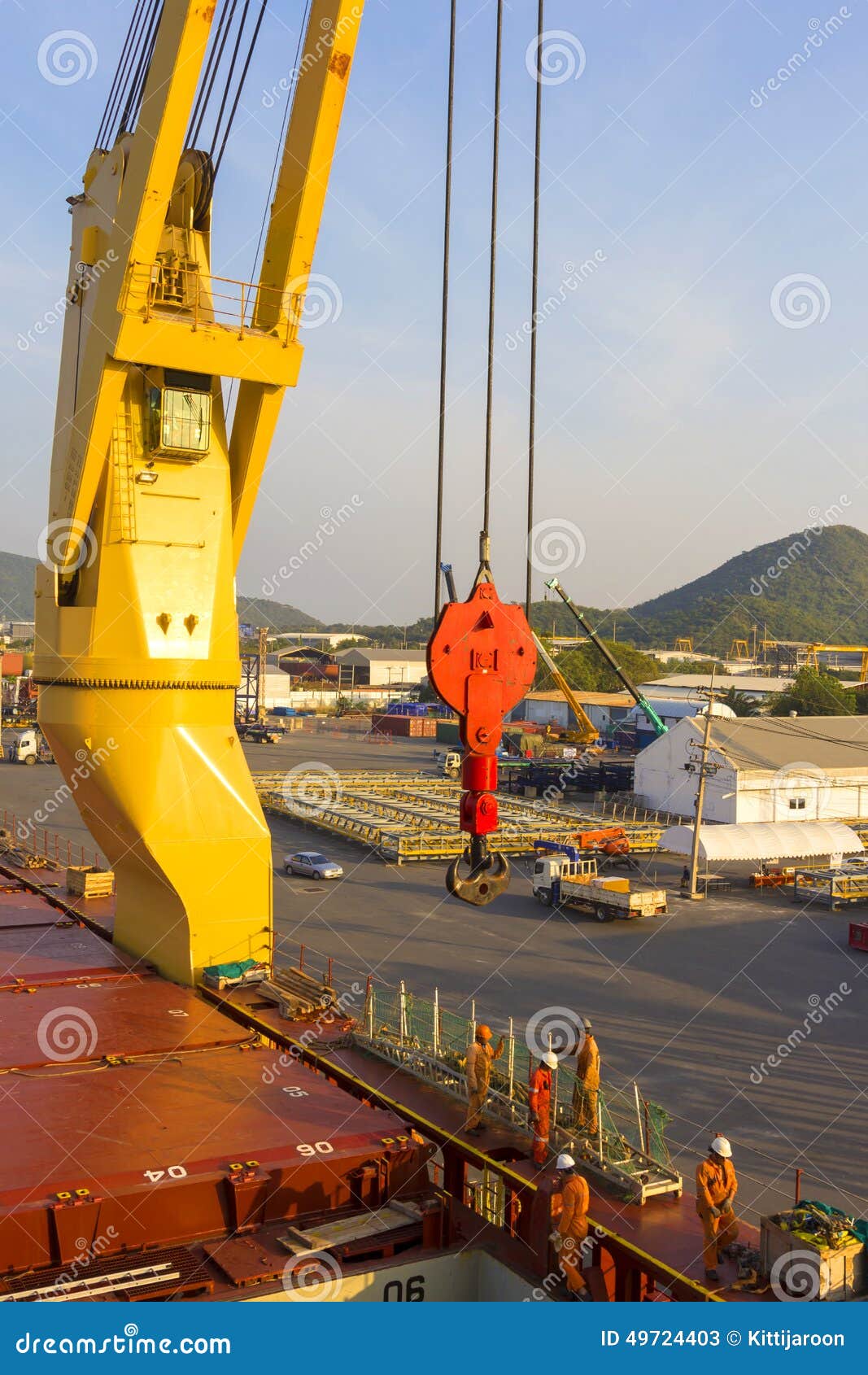 Worker with Industry Ship Port Stock Image - Image of development ...
