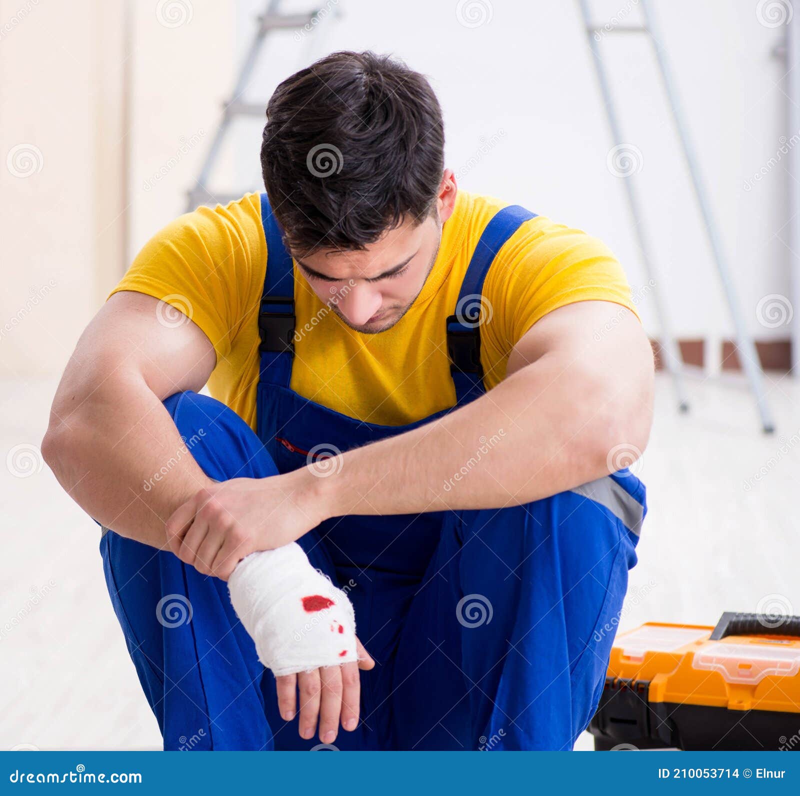 Worker with Injured Hand at Construction Site Stock Photo - Image of ... Worker with Injured Hand at Construction Site Stock Photo - Image of ...
