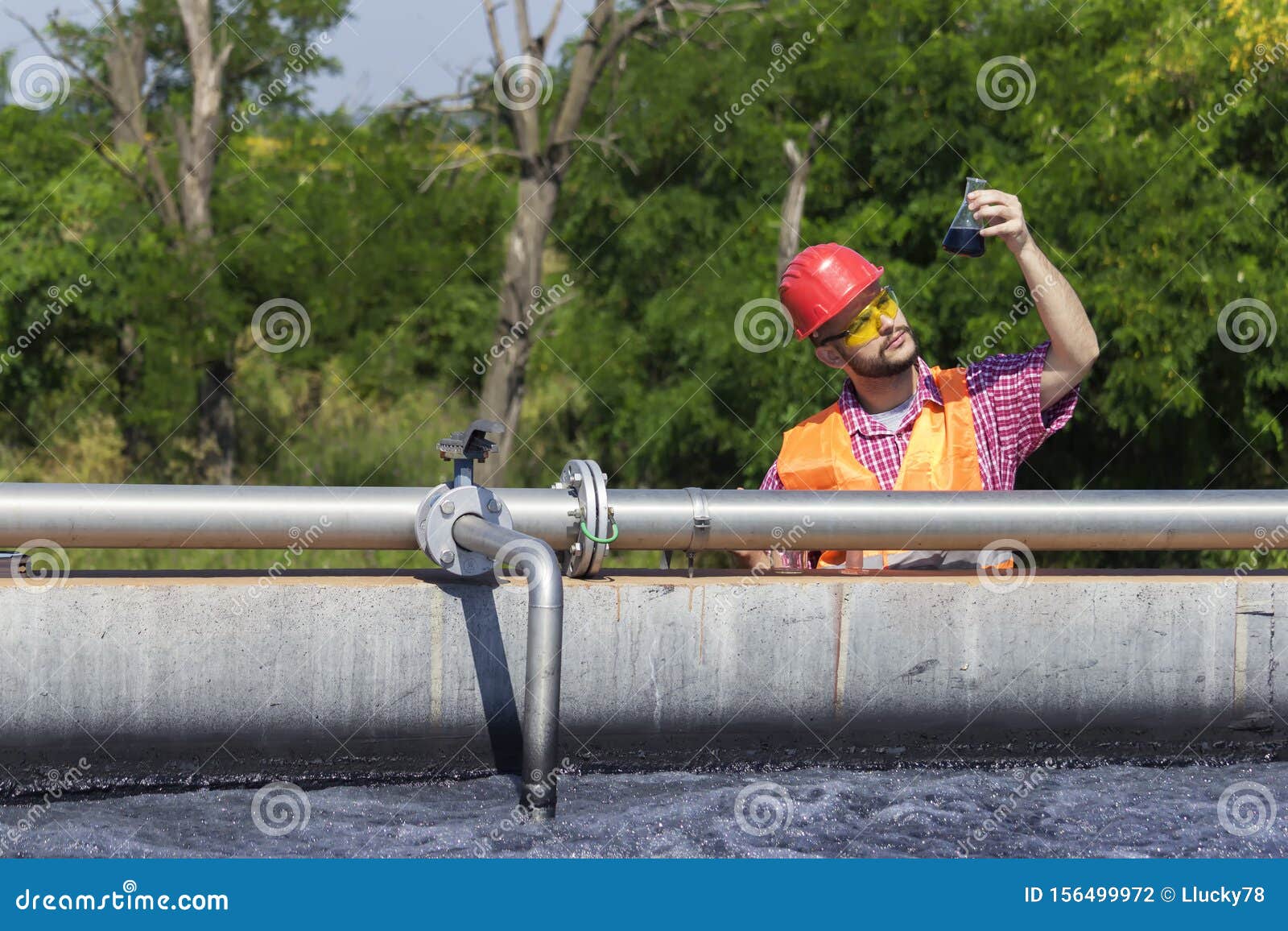 Worker Inspecting Water during Filtration Stock Photo - Image of ...