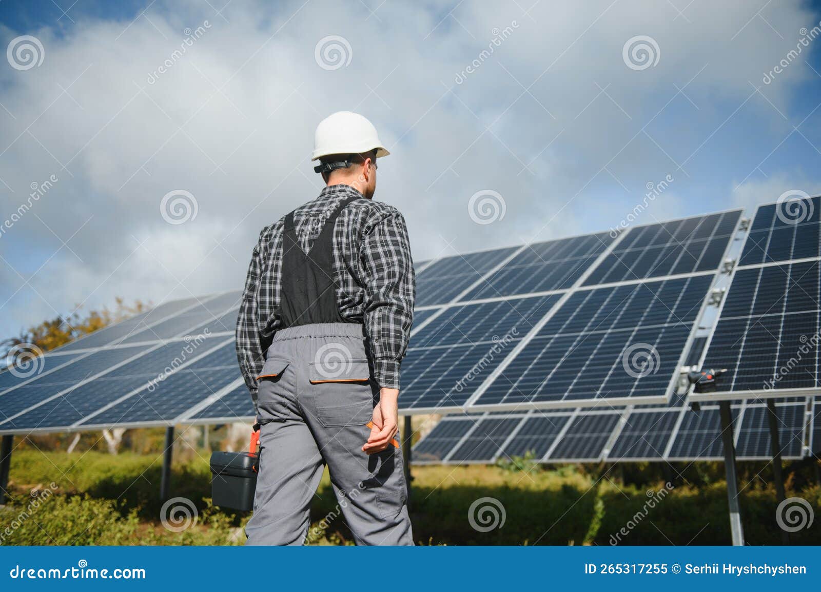 Worker Installing Solar Panels Outdoors Stock Image - Image of service ...