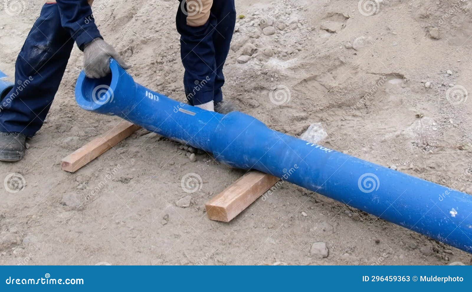 Worker Installing Water Supply Pipeline System Stock Video - Video of ...