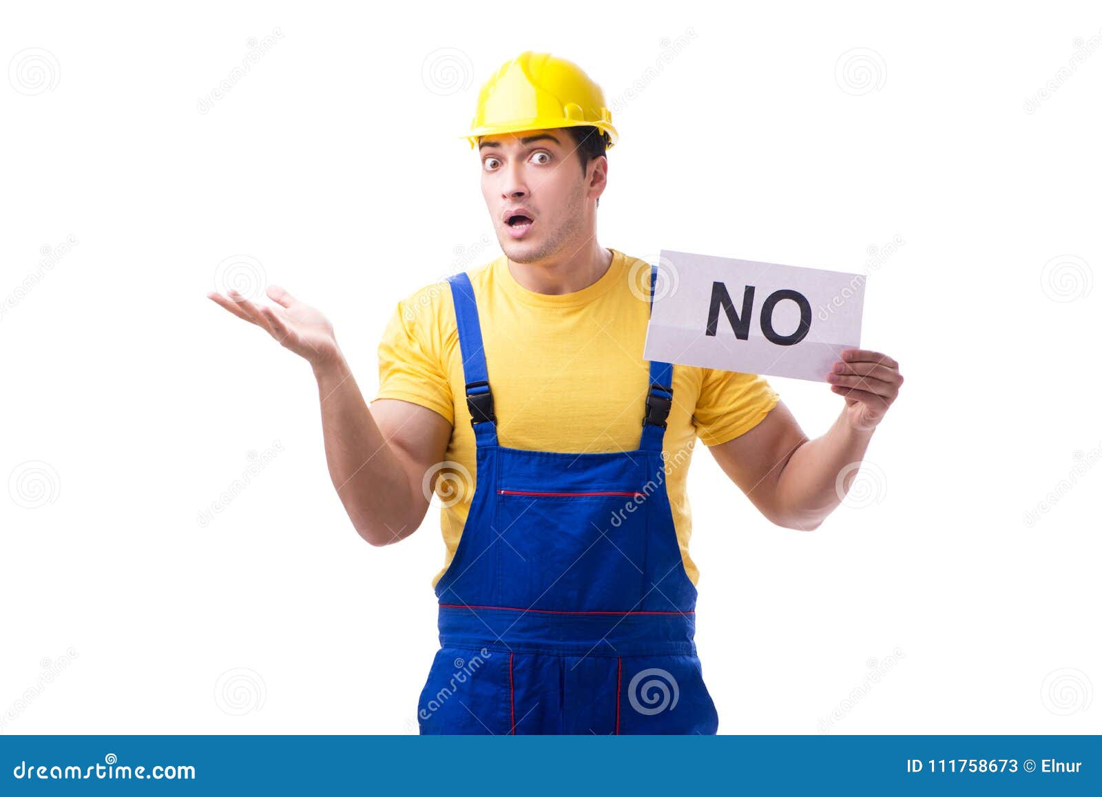 Worker Isolated On The White Stock Image - Image of construction ...