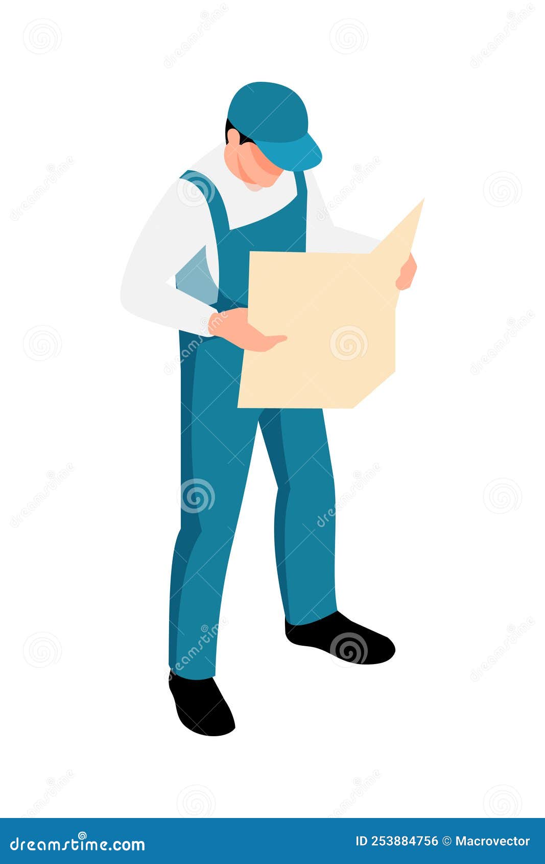 Worker Isometric Illustration Stock Illustration - Illustration of ...