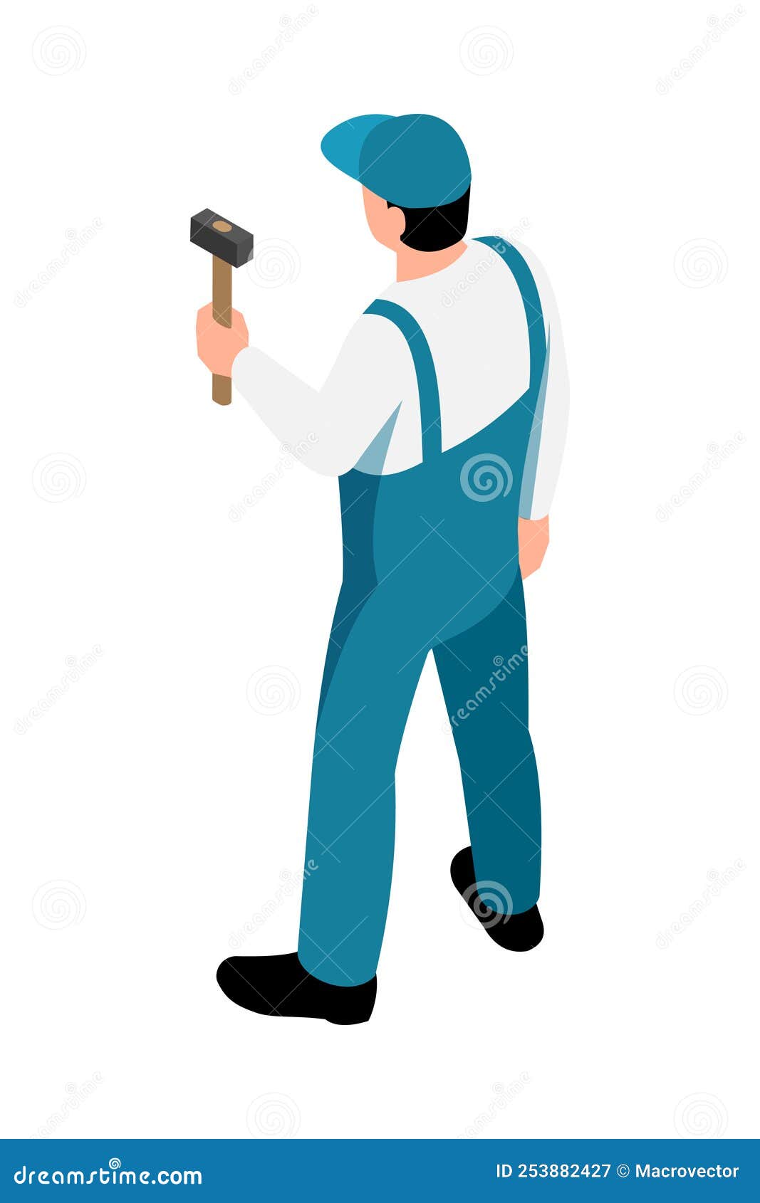Worker Isometric Illustration Stock Vector - Illustration of carpentry ...