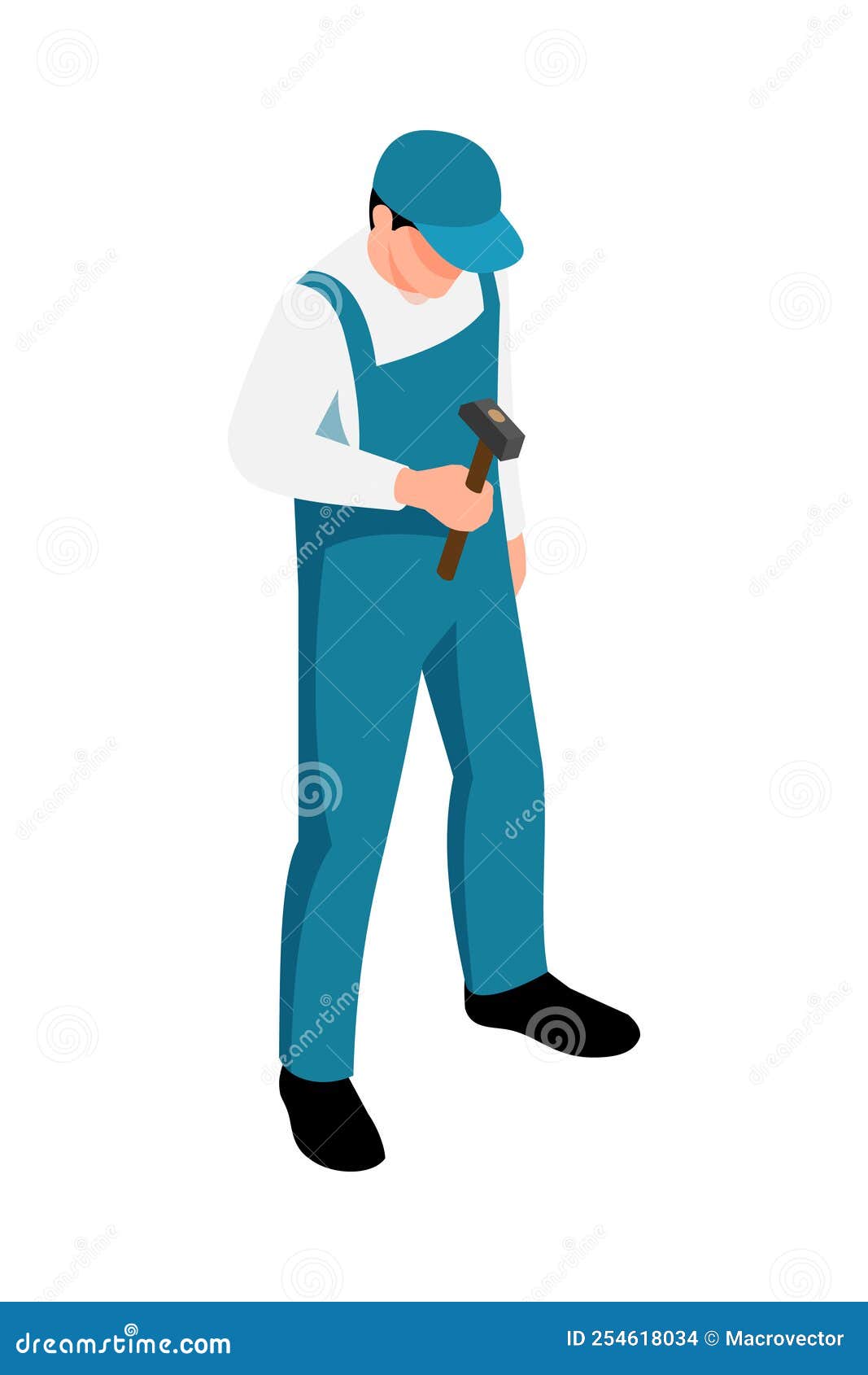 Worker Isometric Illustration Stock Vector - Illustration of specialist ...