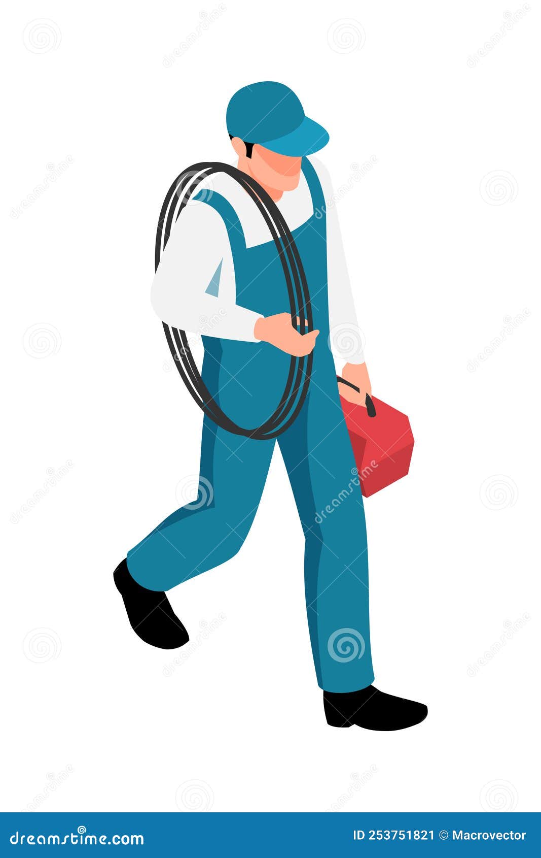 Worker Isometric Illustration Stock Vector - Illustration of remodeling ...